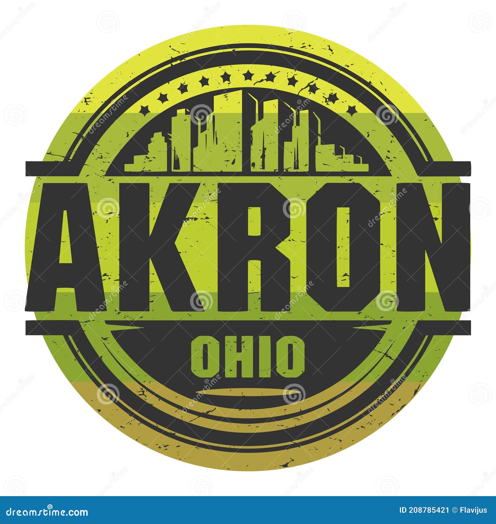Grunge Rubber Stamp with Name of Akron Ohio Stock Vector - Illustration ...
