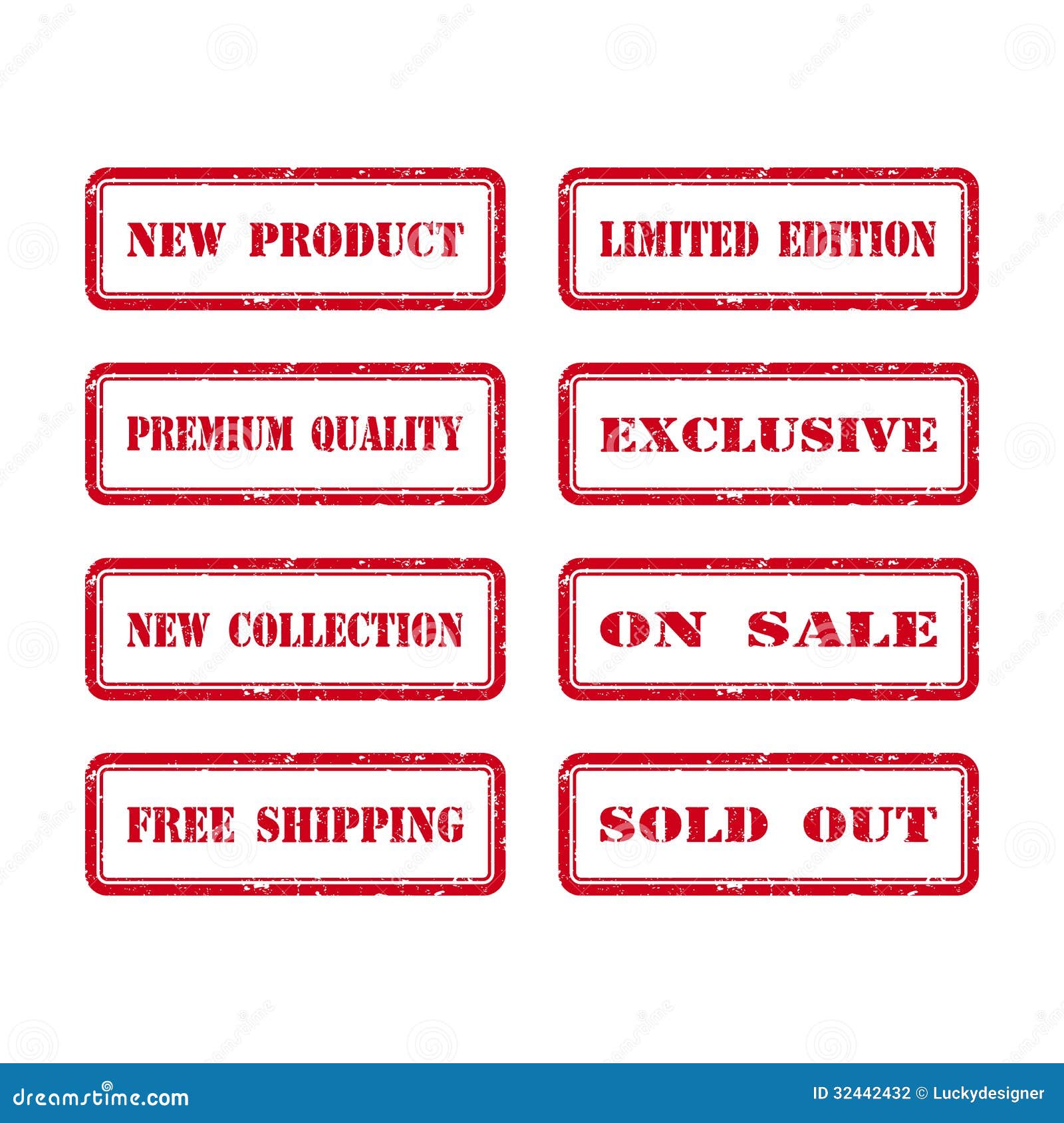 Grunge Rubber Stamp Set for a Shop Stock Vector - Illustration of ...