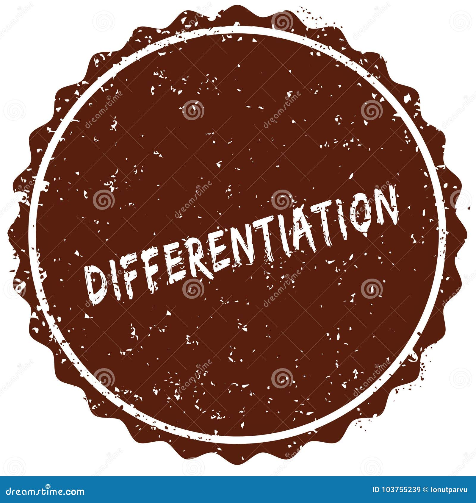 Grunge Rubber Stamp with the Text DIFFERENTIATION Written Inside the ...