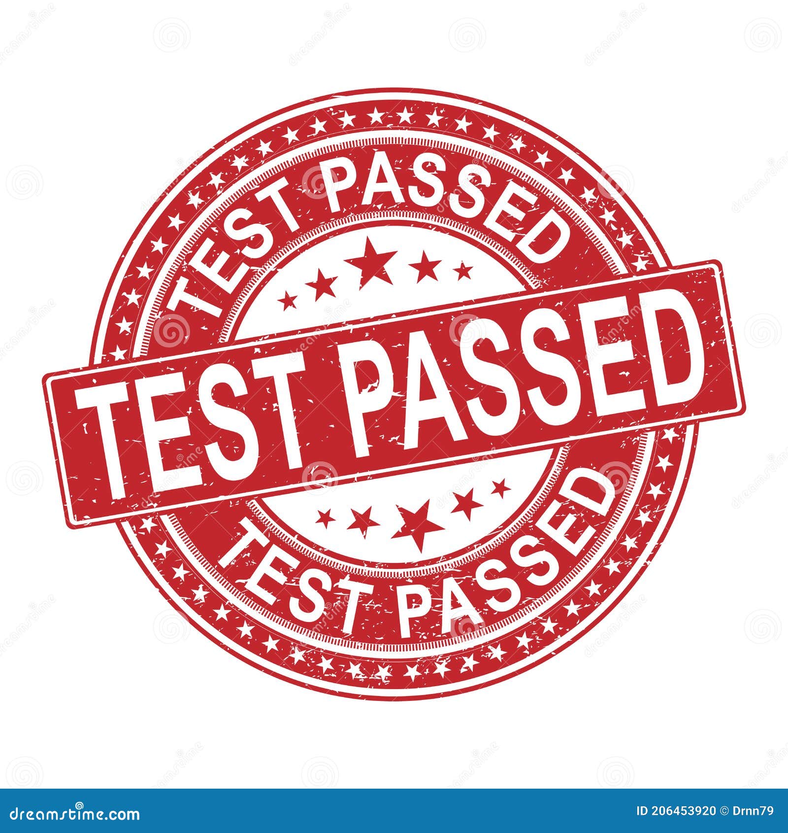 Grunge Rubber Stamp with the Text Test Passed Written Inside the Stamp ...