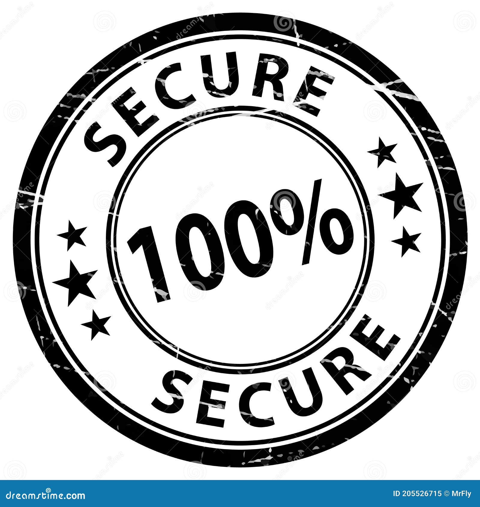 100 Percent Secure, Rubber Stamp, Vector Illustration Stock Vector ...