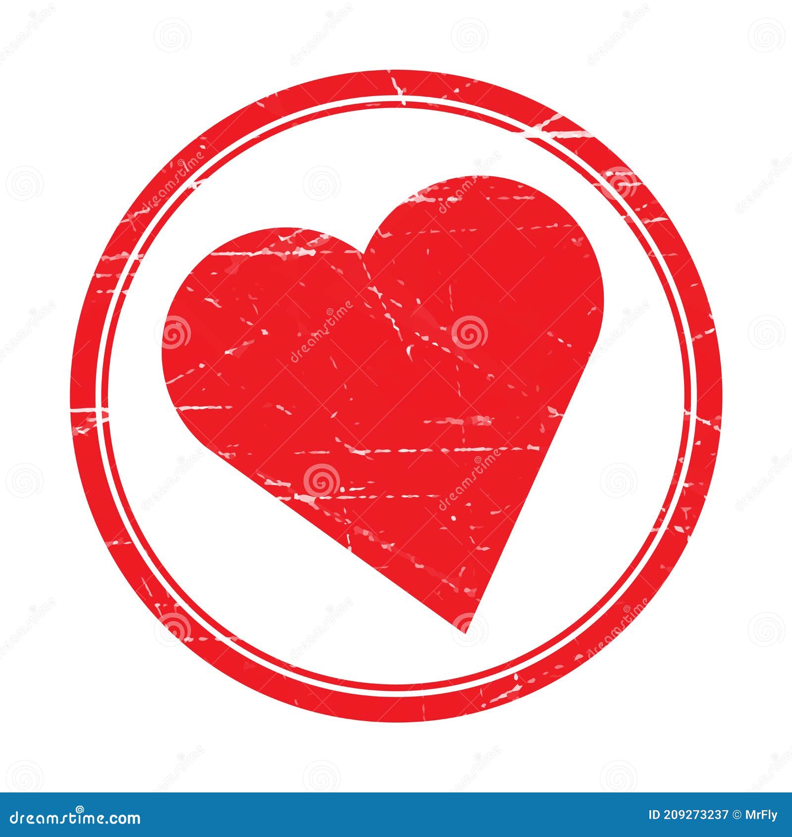 Red Heart Rubber Stamp Vector Illustration Stock Vector - Illustration ...