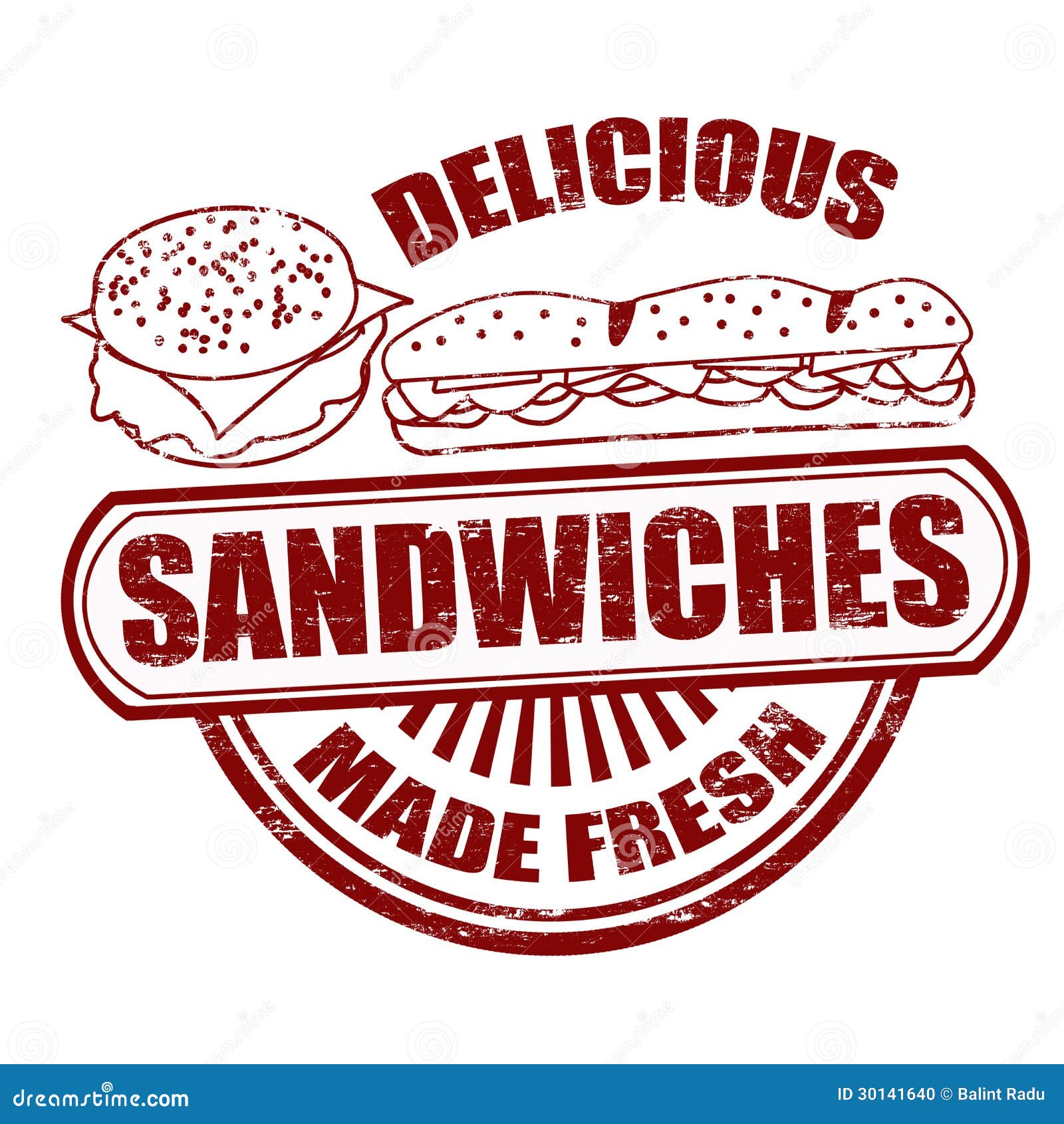 Sandwiches stamp stock illustration. Illustration of quality - 30141640