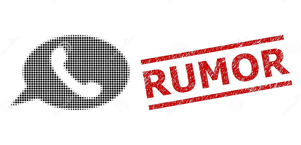 Grunge Rumor Seal and Halftone Dotted Phone Message Stock Vector ...