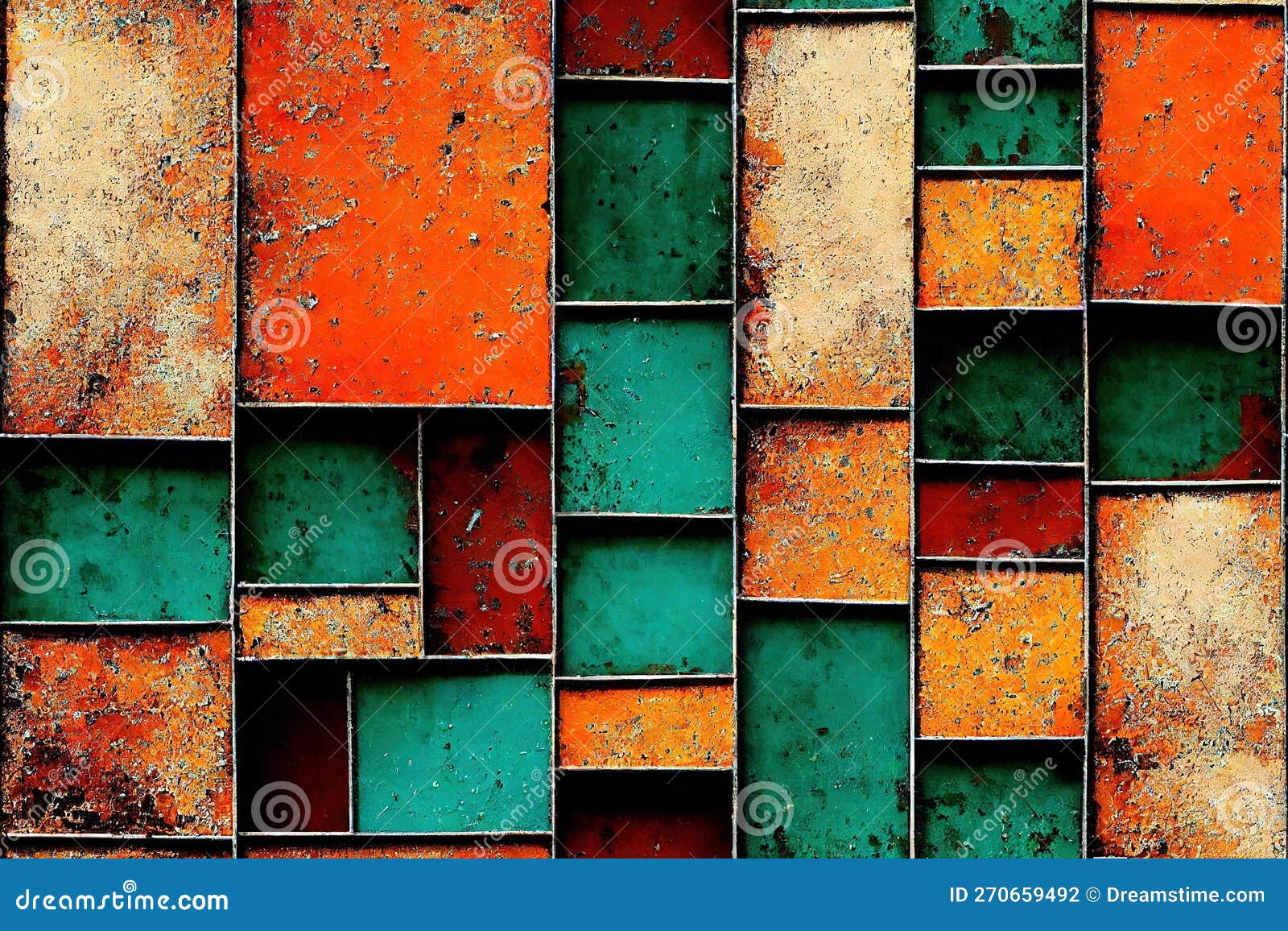 Grunge Rusted Oxidized Metal Texture with Cube Shape Elements Seamless ...