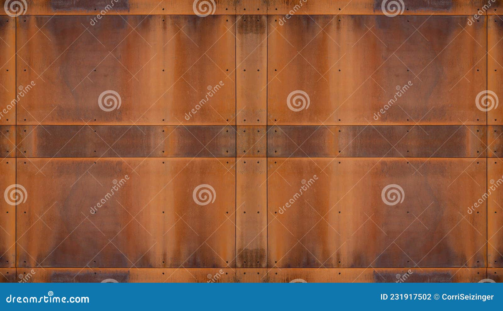 Grunge Rusty Corten Steel Facade Wall with Rivets, Rust Metal Texture ...