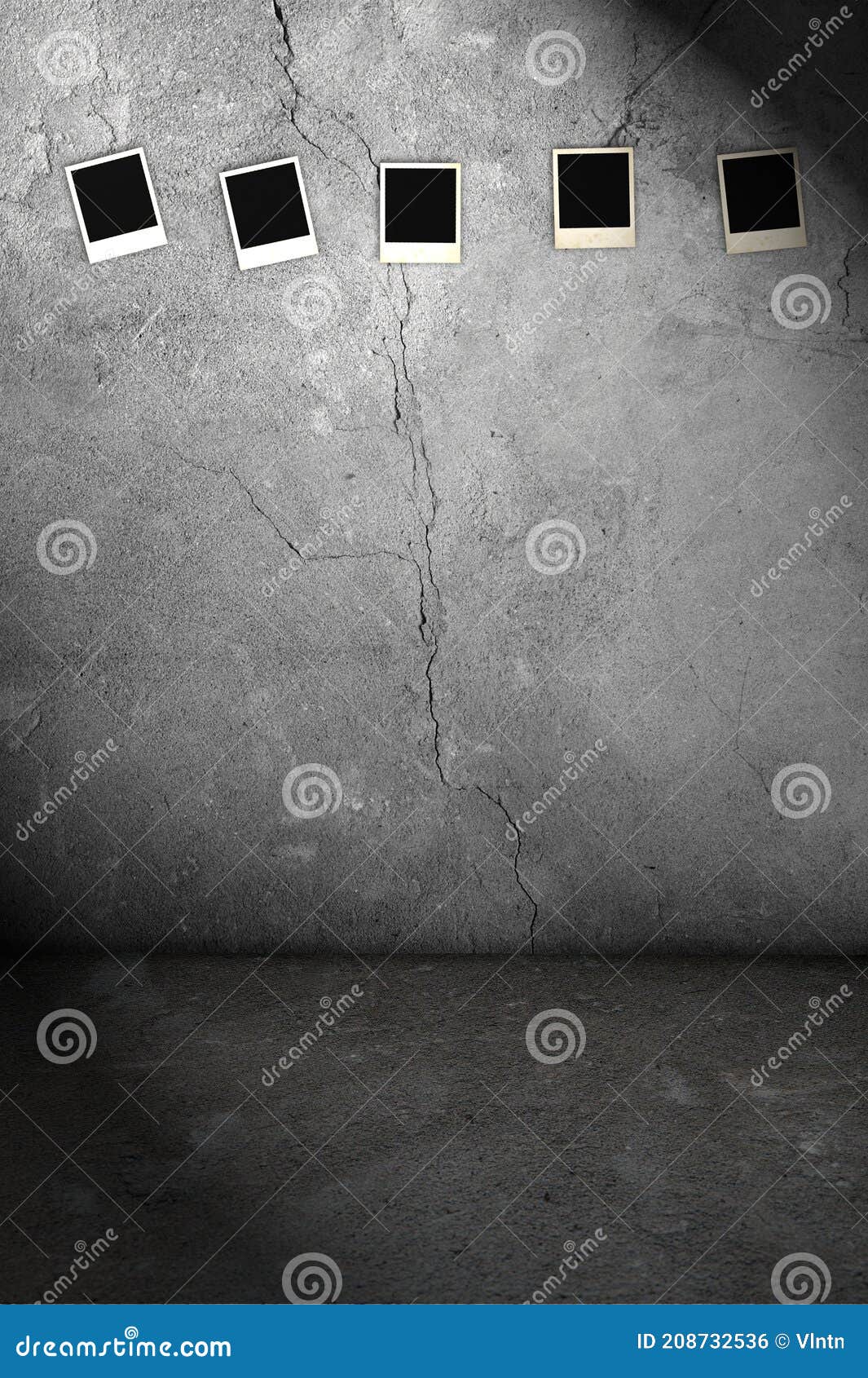 Rusty interior with photos stock photo. Image of concrete - 208732536