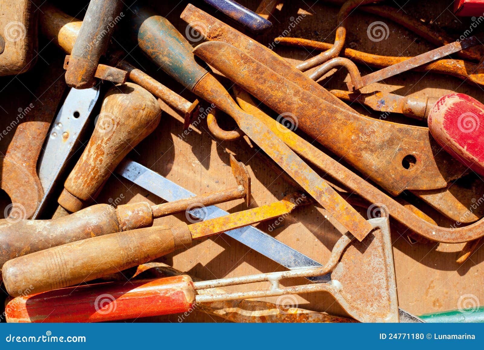 Grunge Rusty Messy Hand Tools Stock Photo - Image of collection, mixed ...