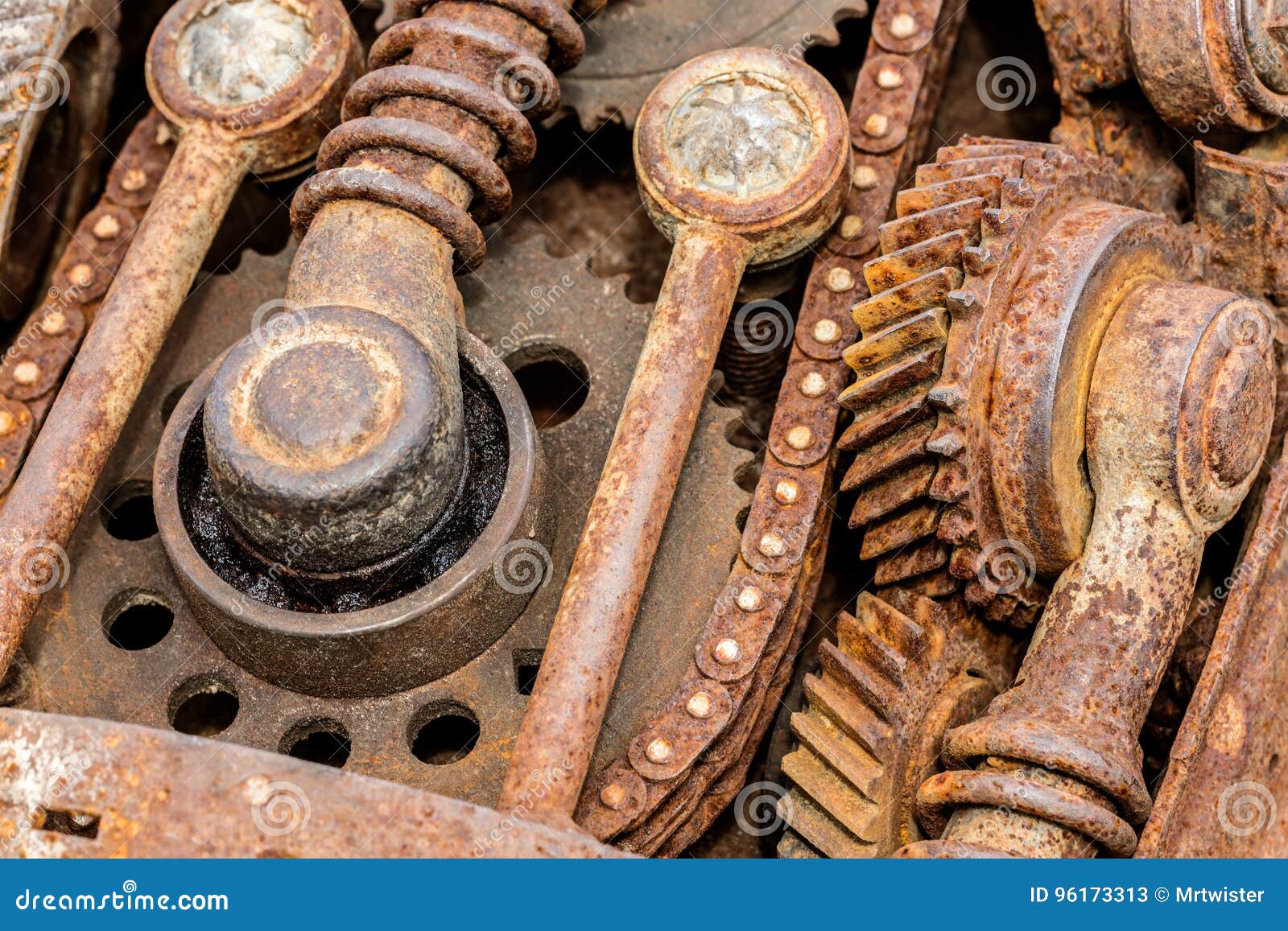 Grunge Rusty Metal Components of Industrial Machine. Old Machine Stock ...