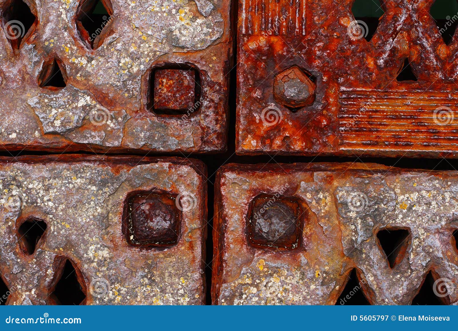 Grunge Rusty Metal Frames Four Corners with Rivets Stock Image - Image ...
