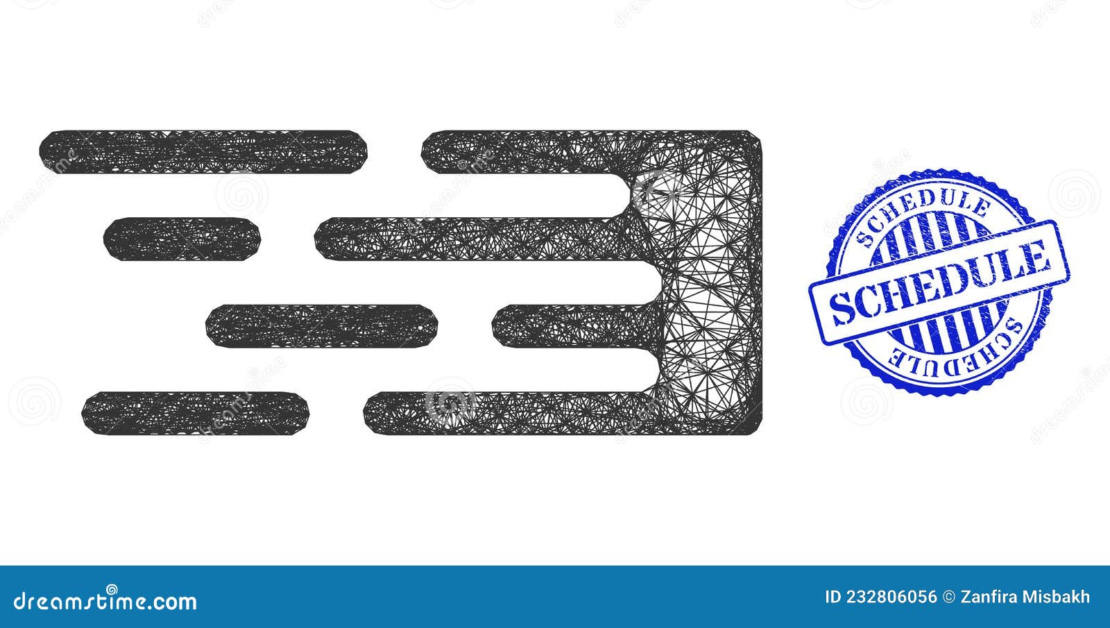 Grunge Schedule Badge and Net Transition Beam Mesh Stock Vector ...