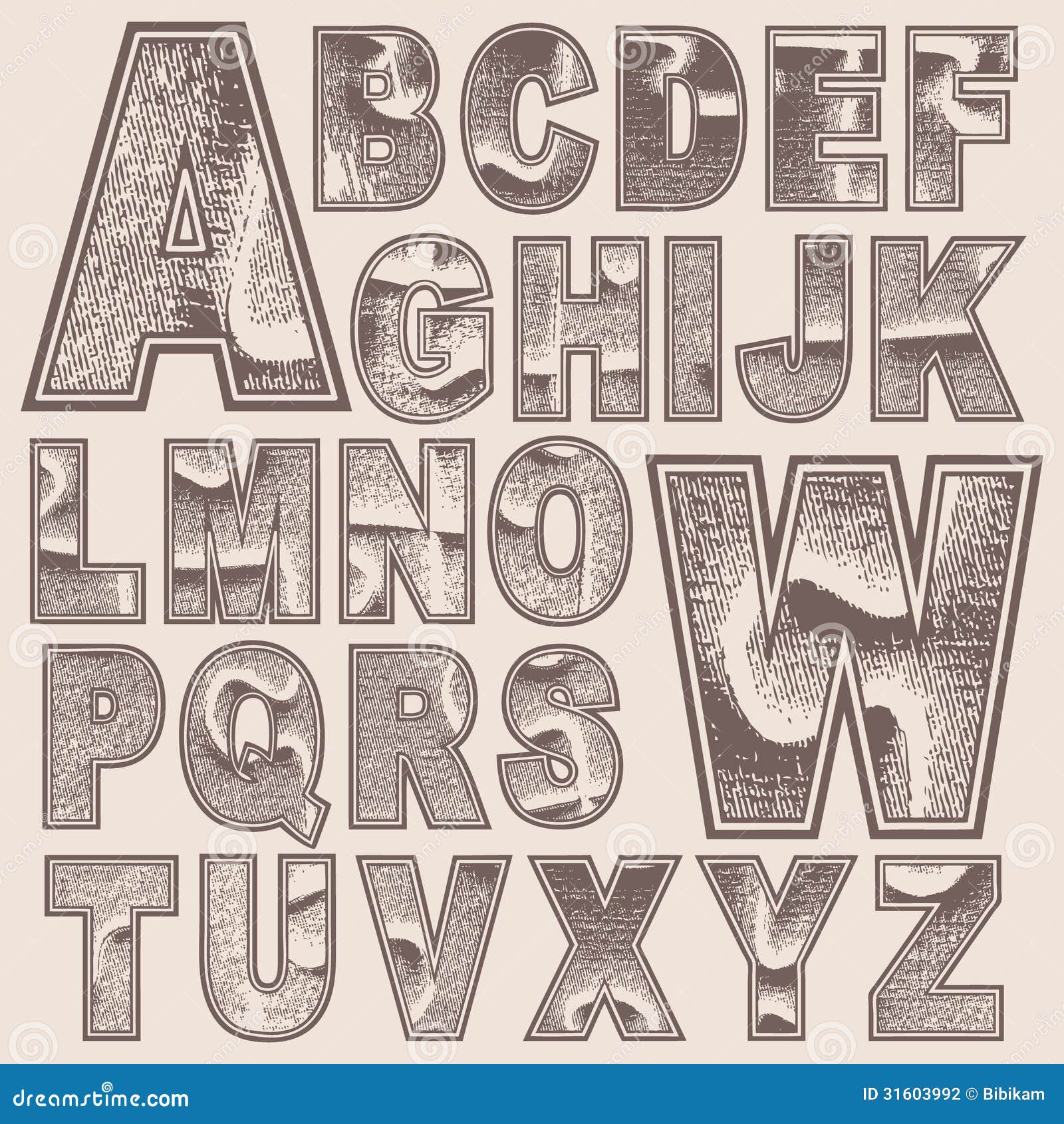 Grunge Scratched Alphabet Set Stock Vector - Illustration of brush ...