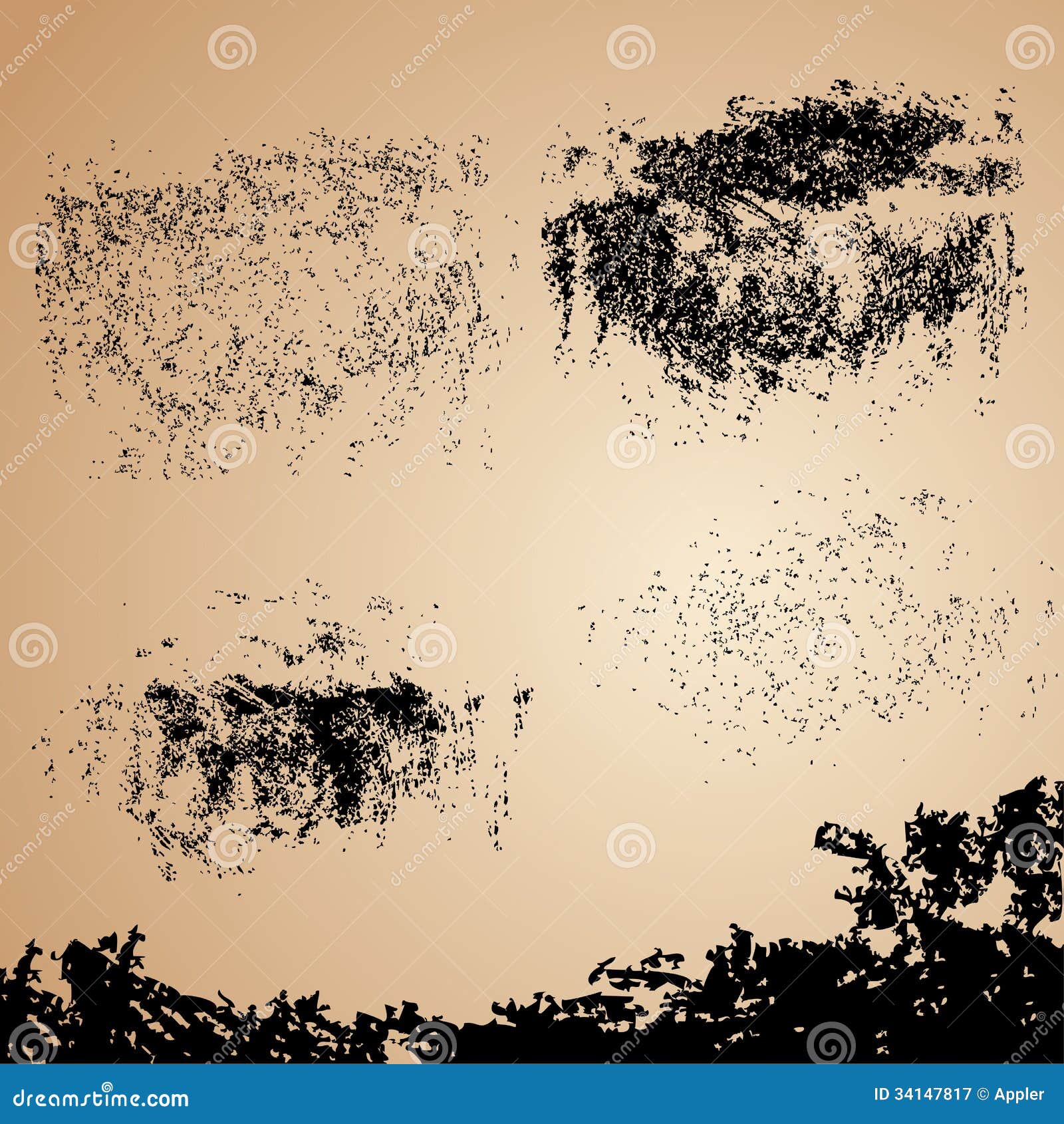 Grunge Set for Sketching Design Stock Illustration - Illustration of ...