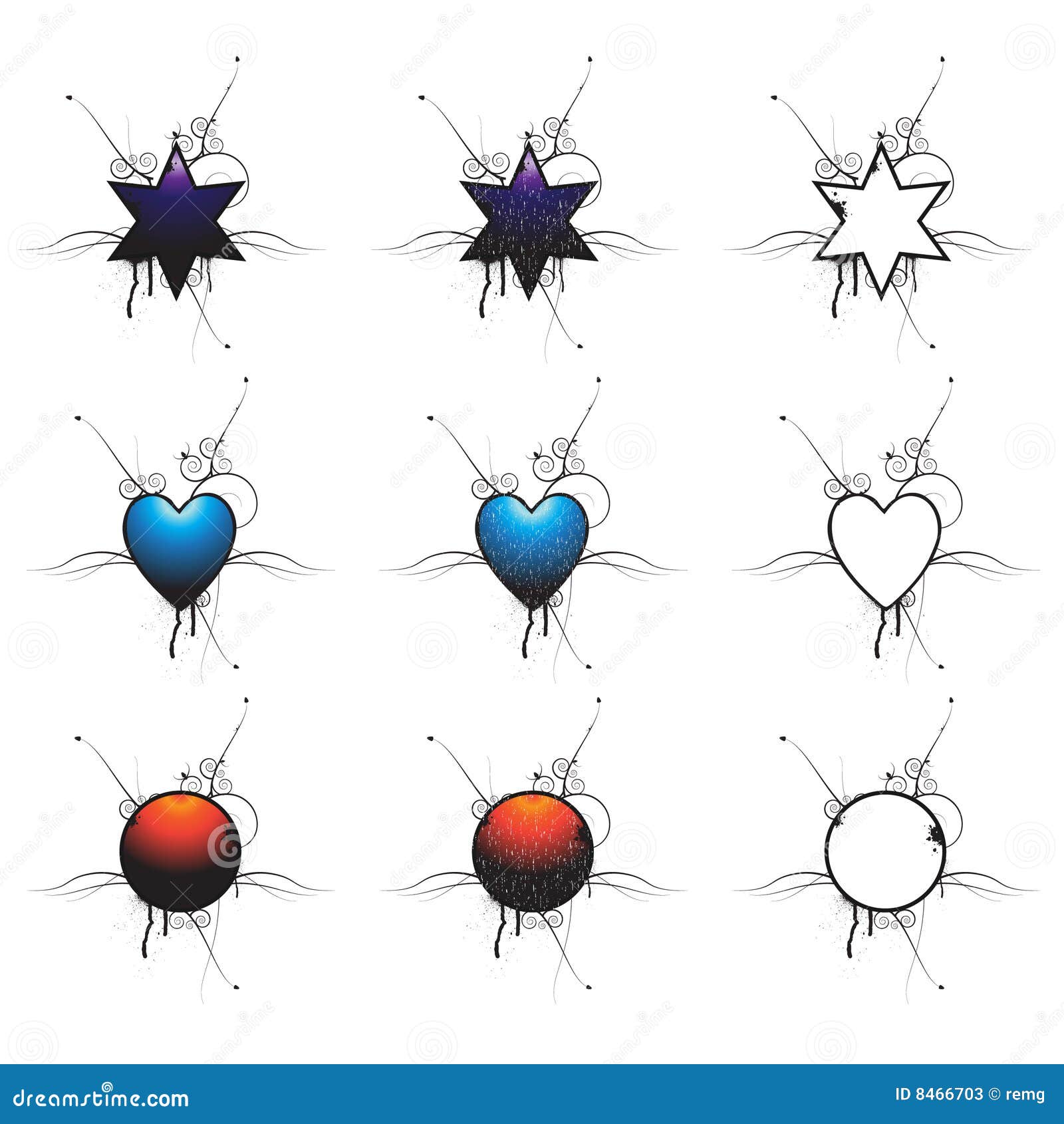 Grunge shape stock illustration. Illustration of flower - 8466703