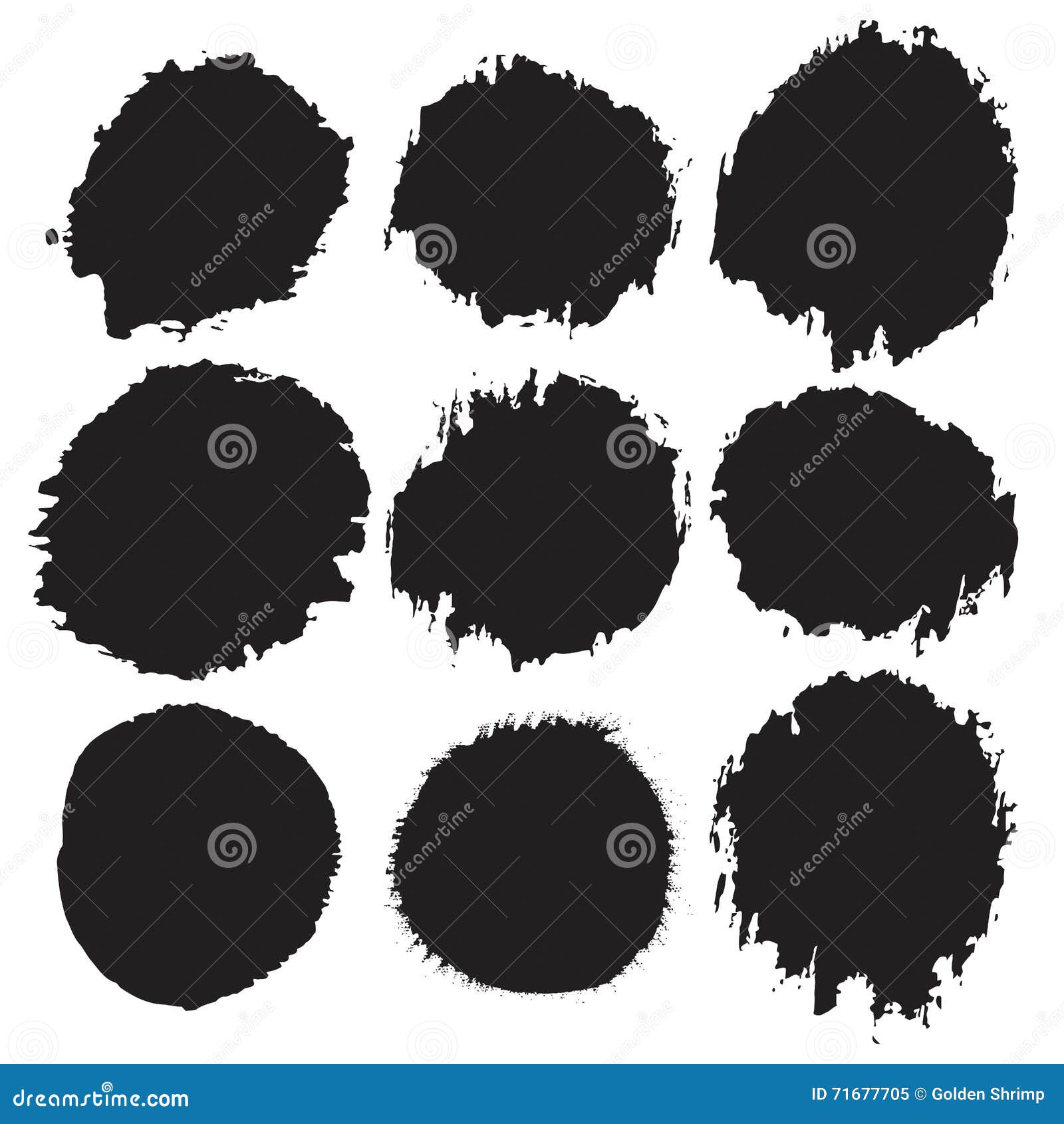 Grunge shapes set. stock vector. Illustration of icon - 71677705