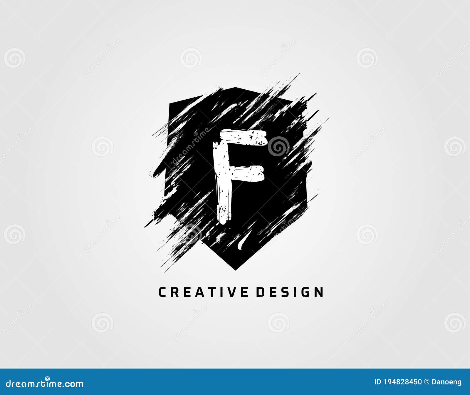 Grunge Shield Icon with Letter F. Rustic Shield Logo Stock Vector ...