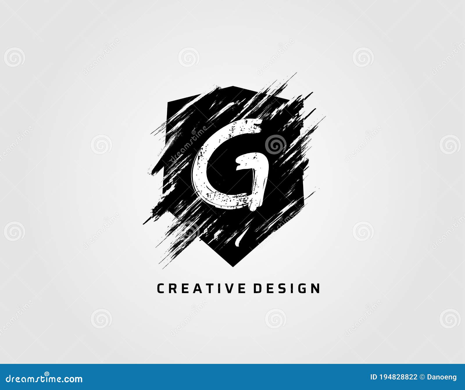 Grunge Shield Icon with Letter G. Rustic Shield Logo Stock Illustration ...