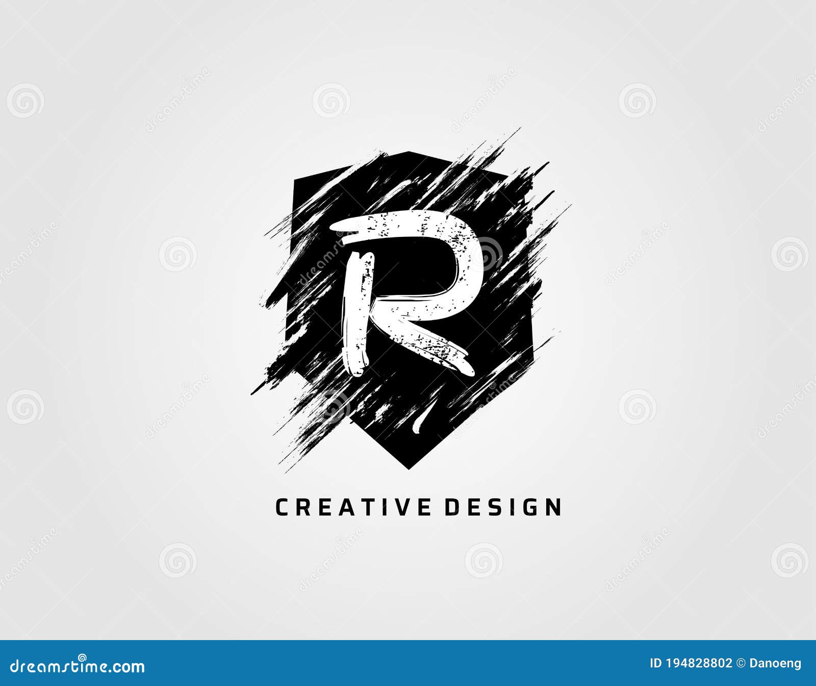 Grunge Shield Icon with Letter R. Rustic Shield Logo Stock Illustration ...