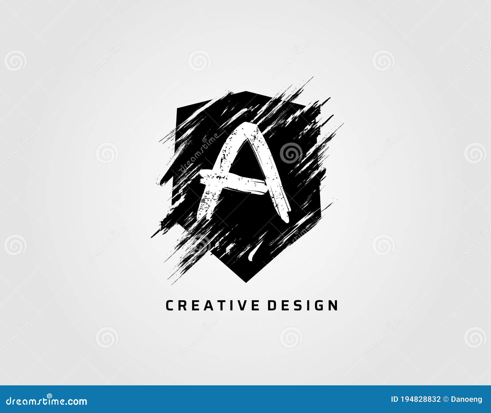 Grunge Shield Icon with Letter a. Rustic Shield Logo Stock Illustration ...