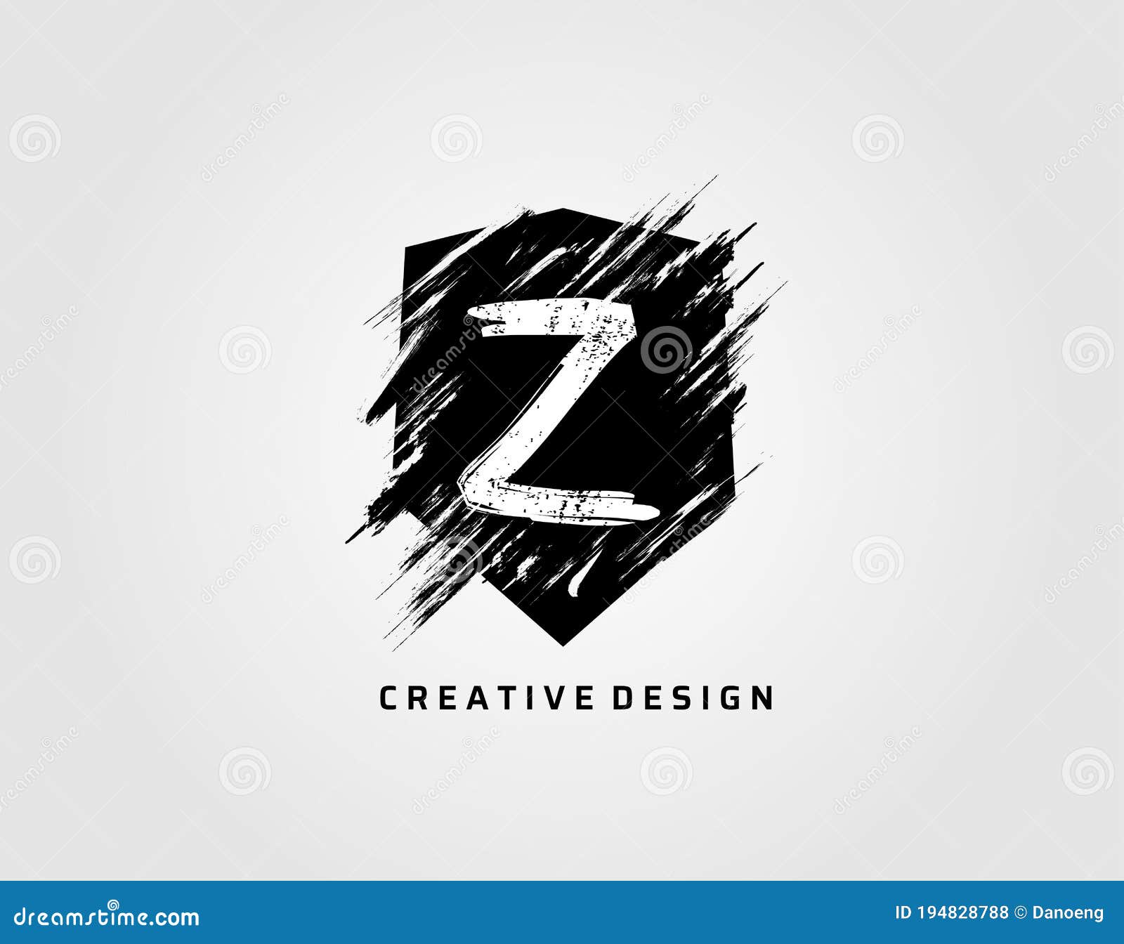 Grunge Shield Icon with Letter Z. Rustic Shield Logo Stock Illustration ...