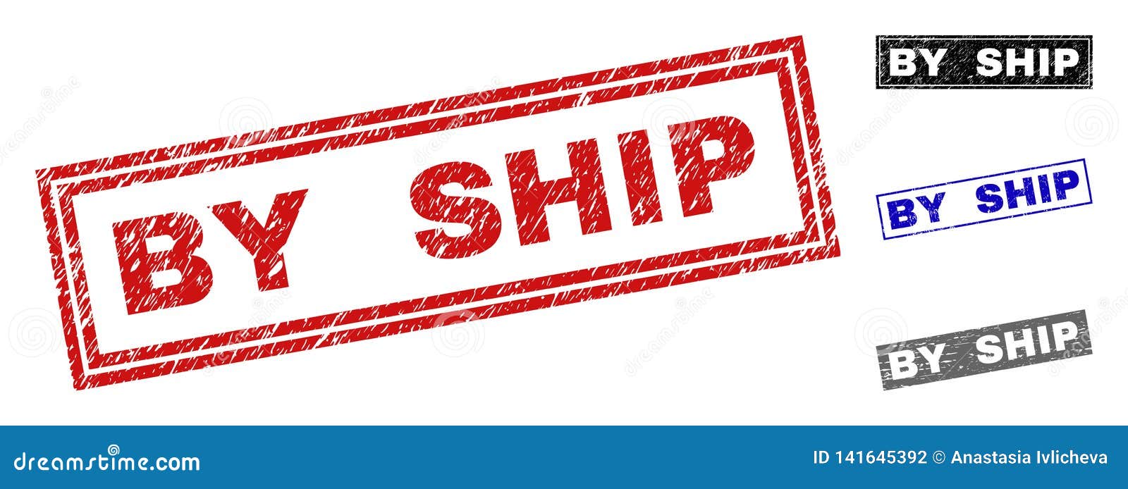 Grunge by SHIP Scratched Rectangle Stamps Stock Vector - Illustration ...