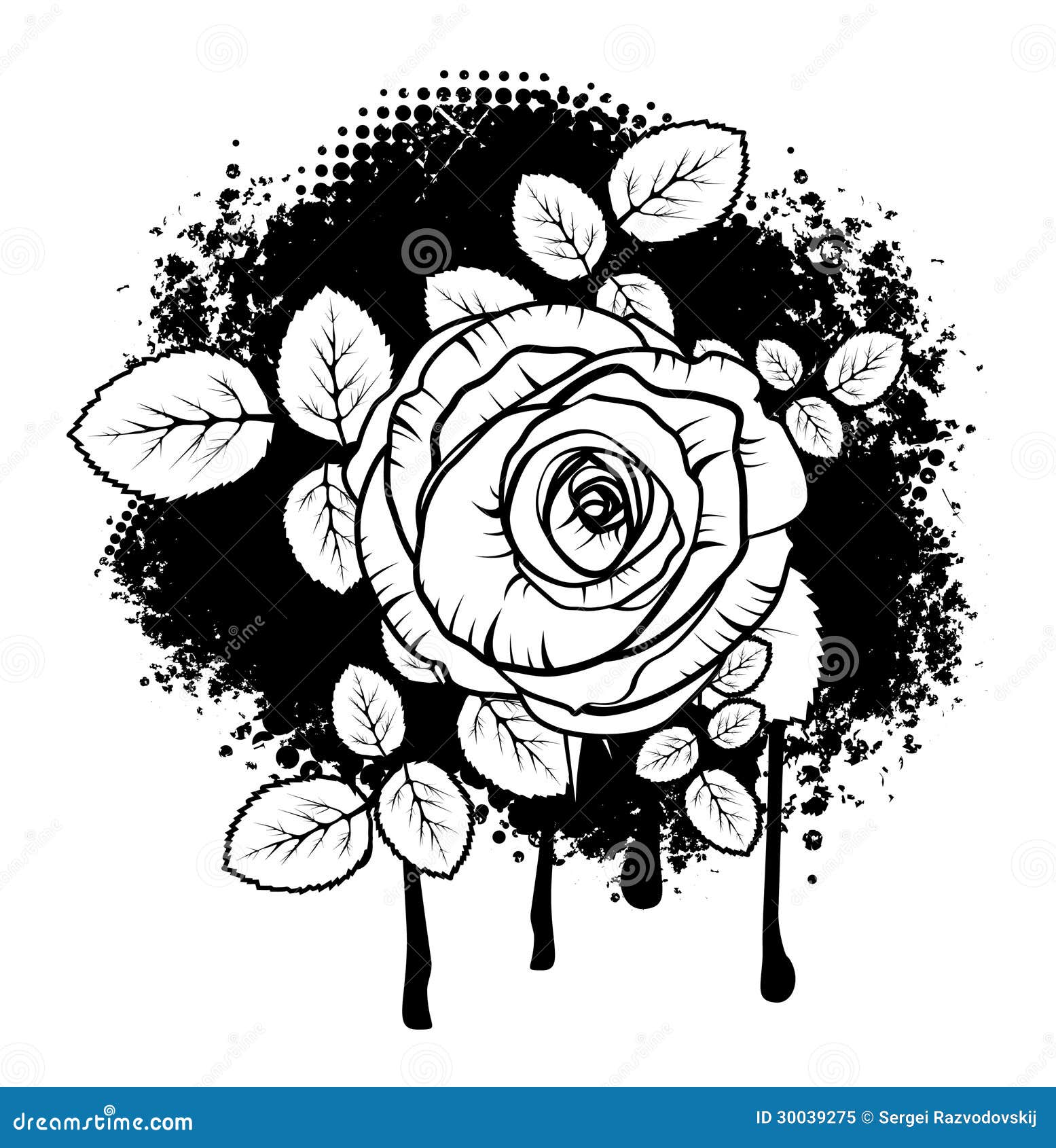 Grunge Rose Design stock vector. Illustration of elegant - 30039275