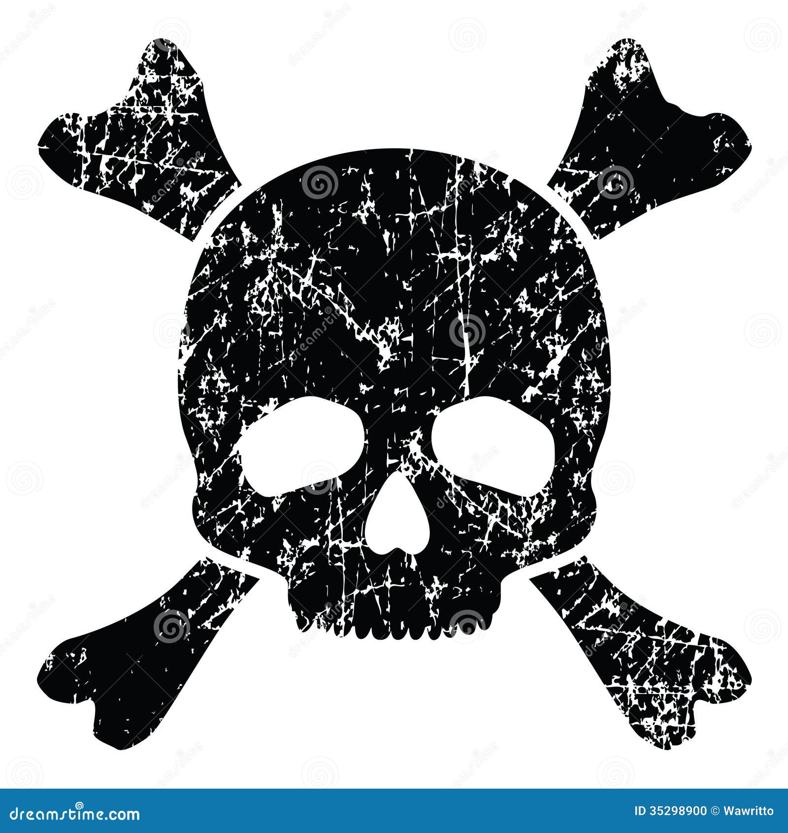 Grunge Skull Isolated on White Stock Vector - Illustration of black, rusty: 35298900