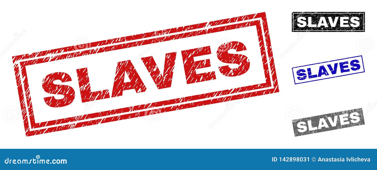 Grunge SLAVES Scratched Rectangle Stamps Stock Vector - Illustration of ...