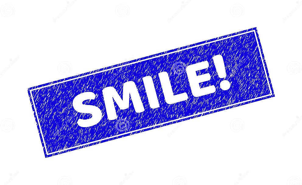 Grunge SMILE! Textured Rectangle Stamp Stock Vector - Illustration of ...