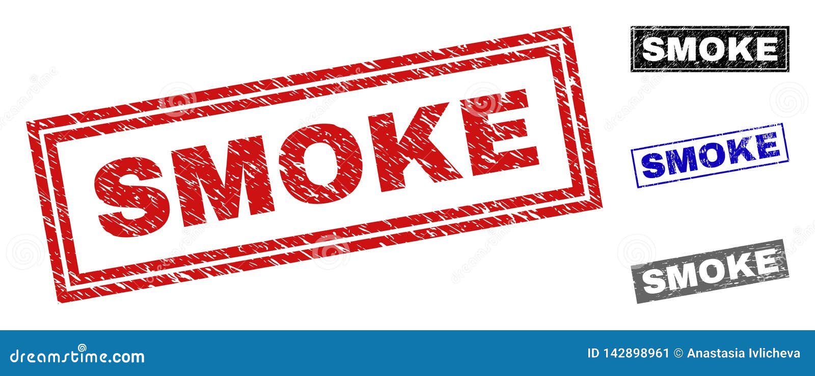 Grunge SMOKE Scratched Rectangle Stamp Seals Stock Vector ...