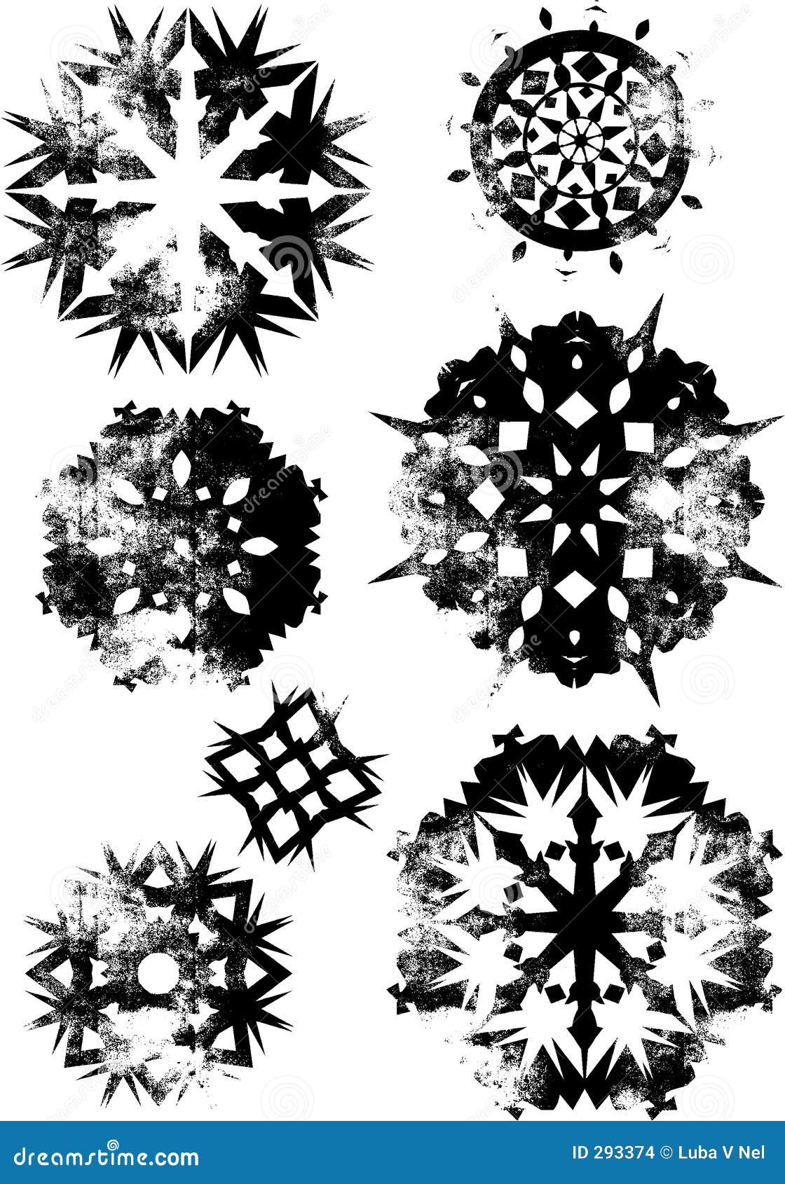 Grunge snowflakes 1 stock illustration. Illustration of holidays - 293374
