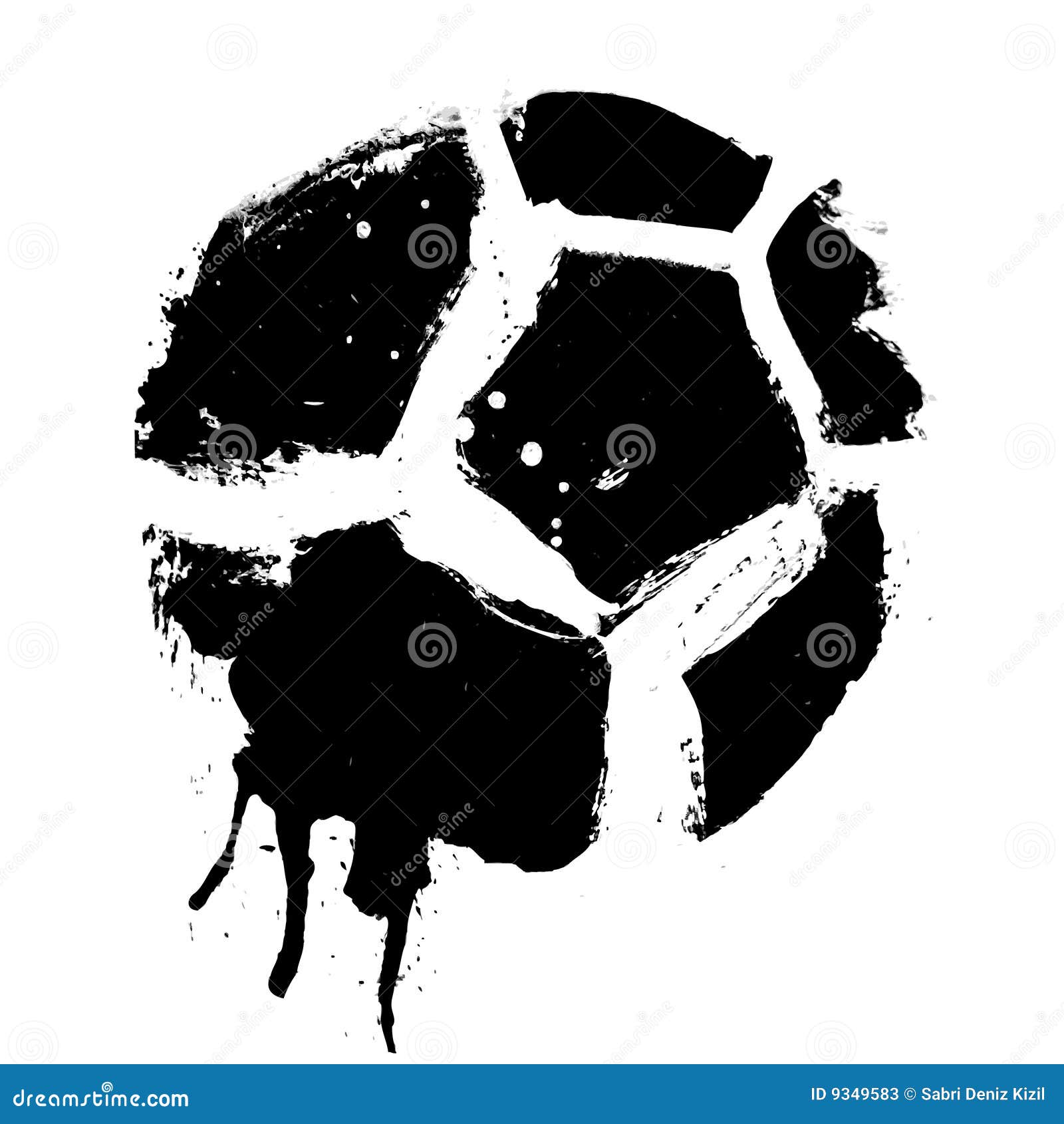 Grunge soccer ball stock vector. Illustration of soccer - 9349583