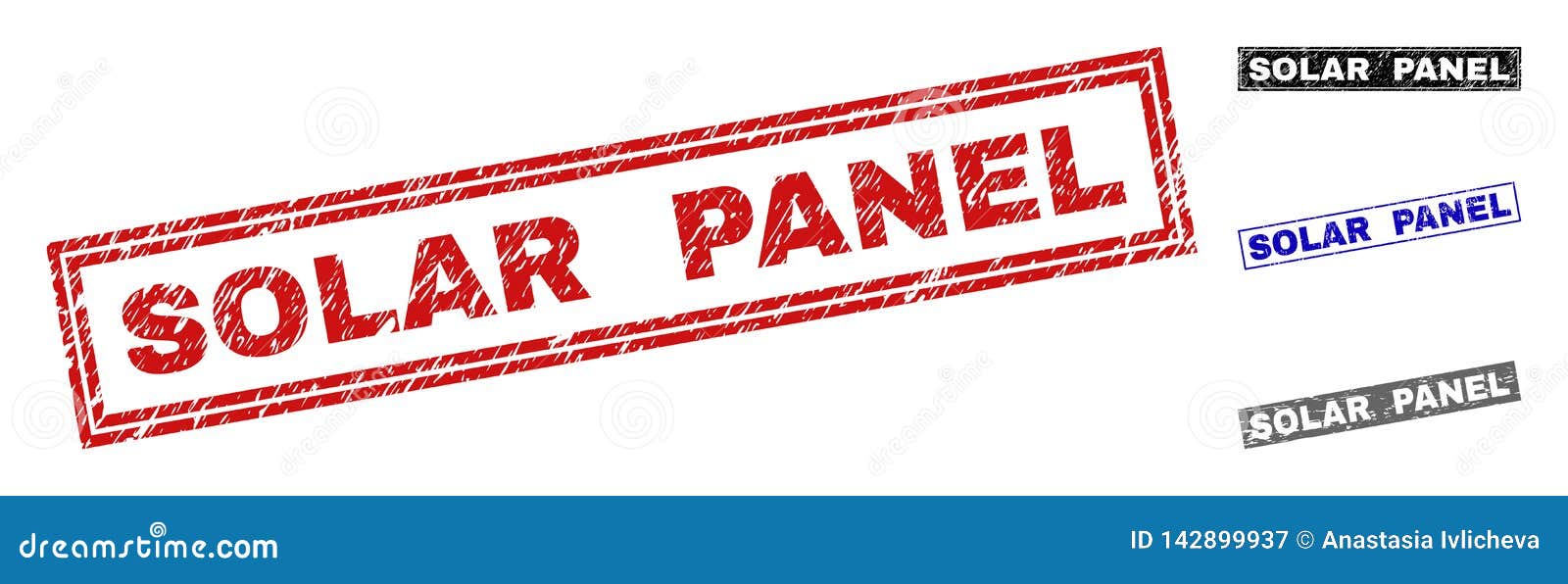 Grunge SOLAR PANEL Scratched Rectangle Stamps Stock Vector ...