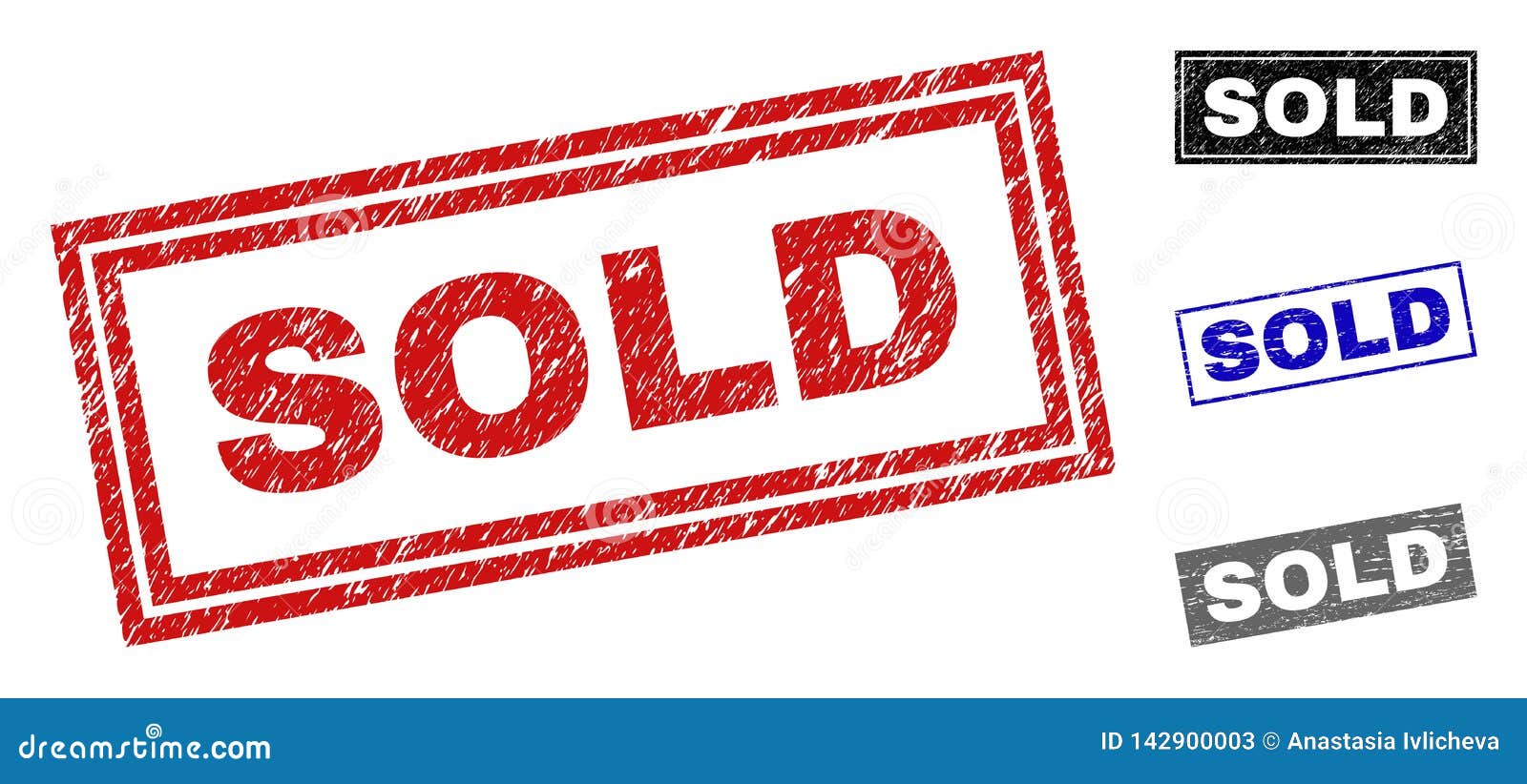 Grunge SOLD Textured Rectangle Watermarks Stock Vector - Illustration ...