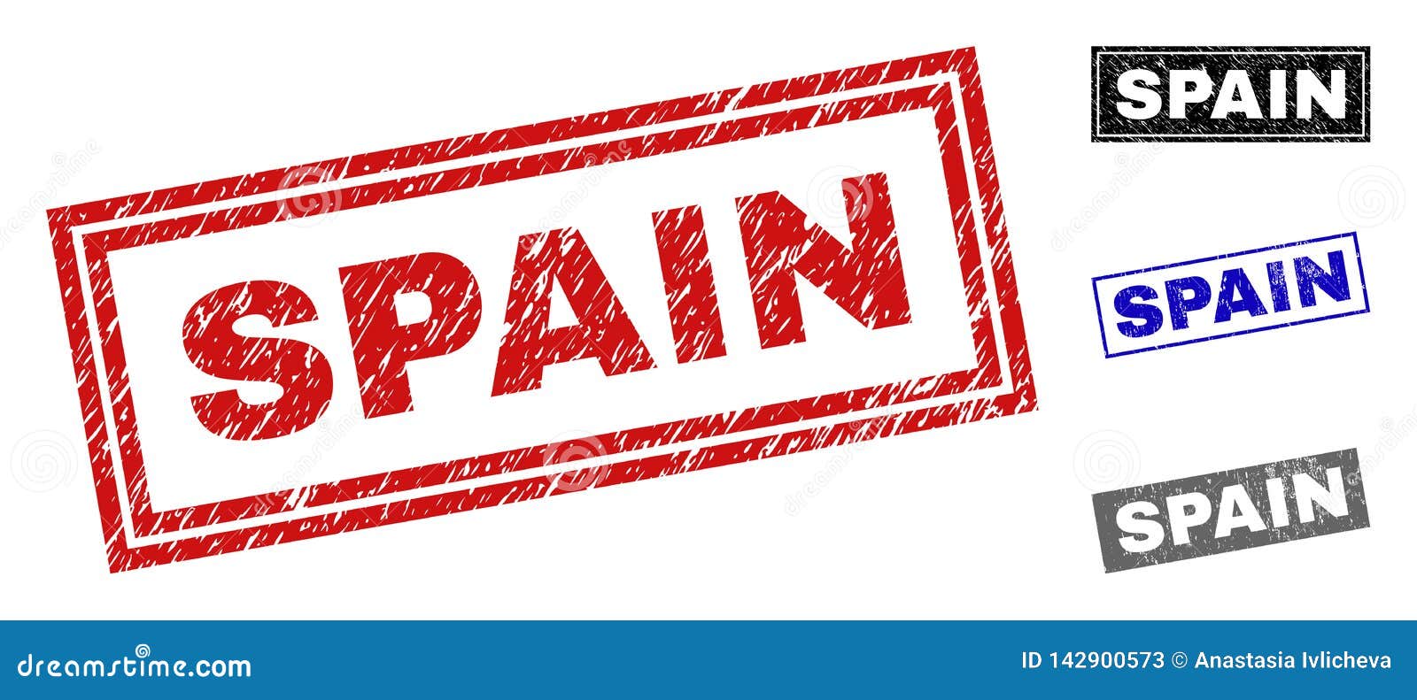 Grunge SPAIN Textured Rectangle Stamp Seals Stock Vector - Illustration ...