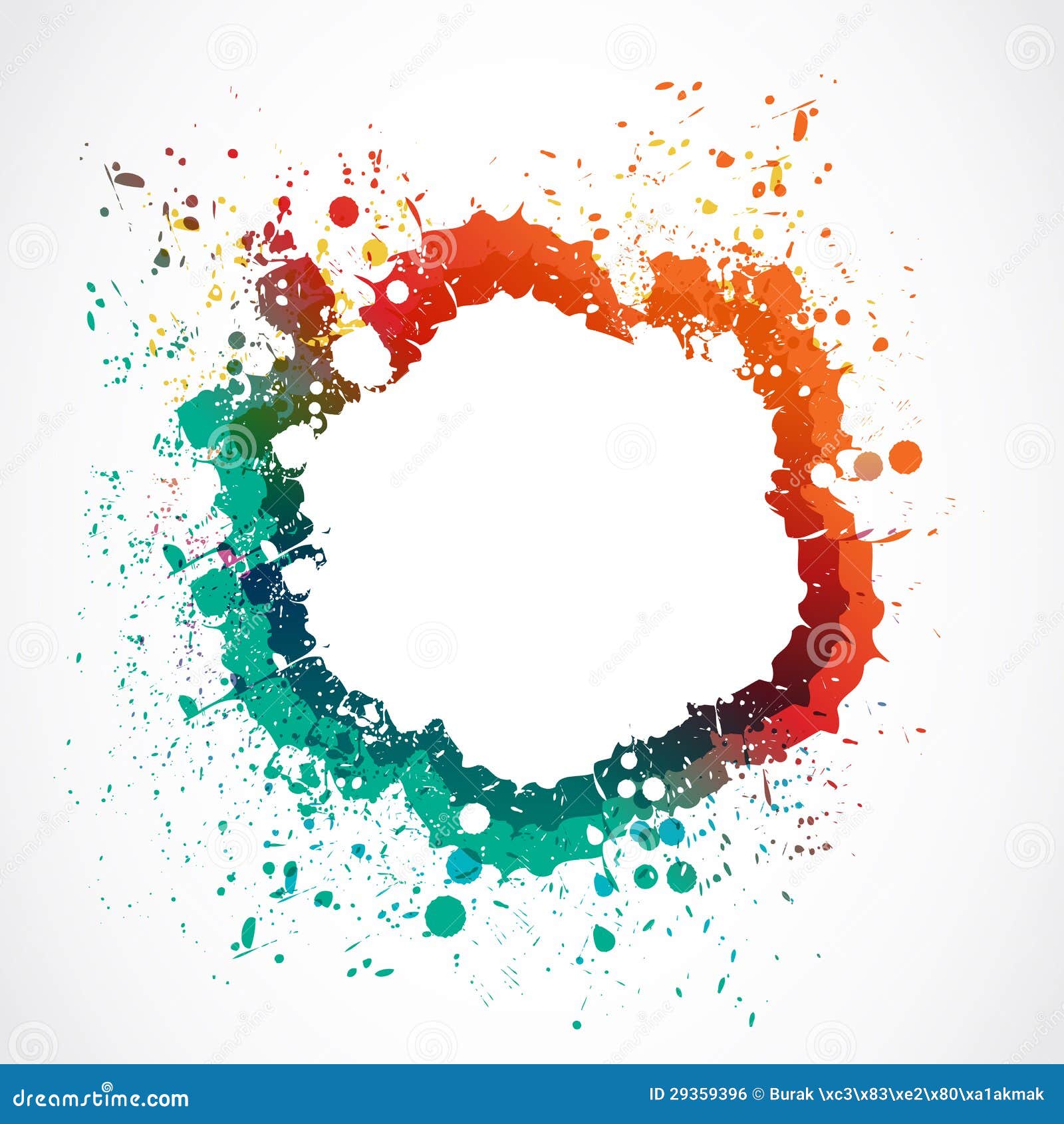 Colorful Inky Splash Frame Border Stock Illustration