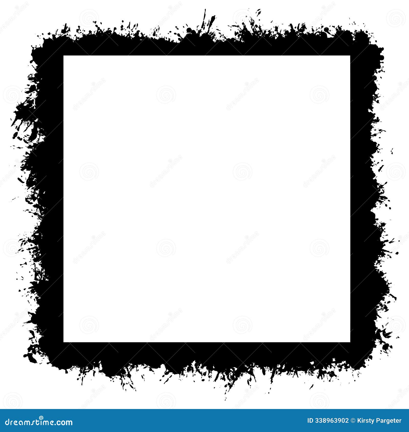 Grunge Splatter Border Design in Black and White Stock Vector ...