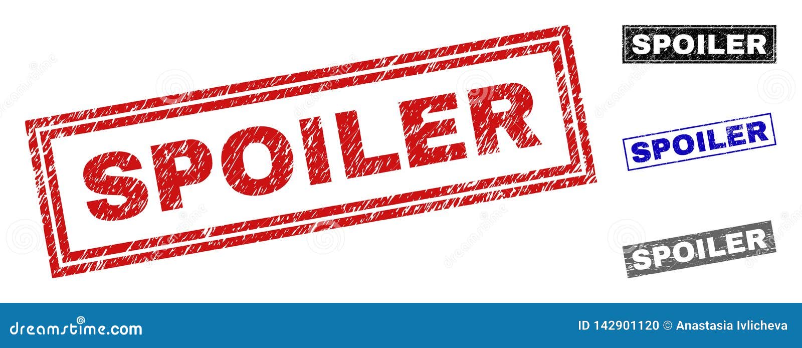 Grunge SPOILER Textured Stamp Seals Vector Illustration | CartoonDealer ...