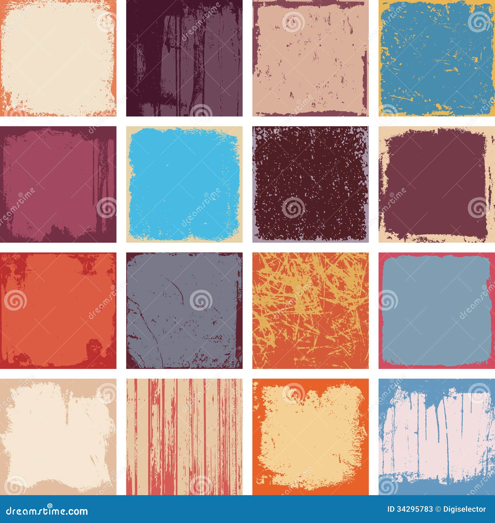 Grunge Square Backgrounds Vector Stock Vector - Illustration of grungy ...