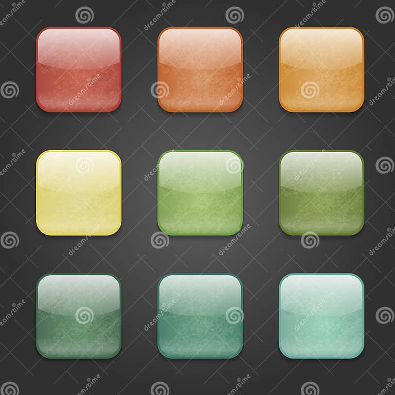 Grunge square buttons stock illustration. Illustration of modern - 34616860