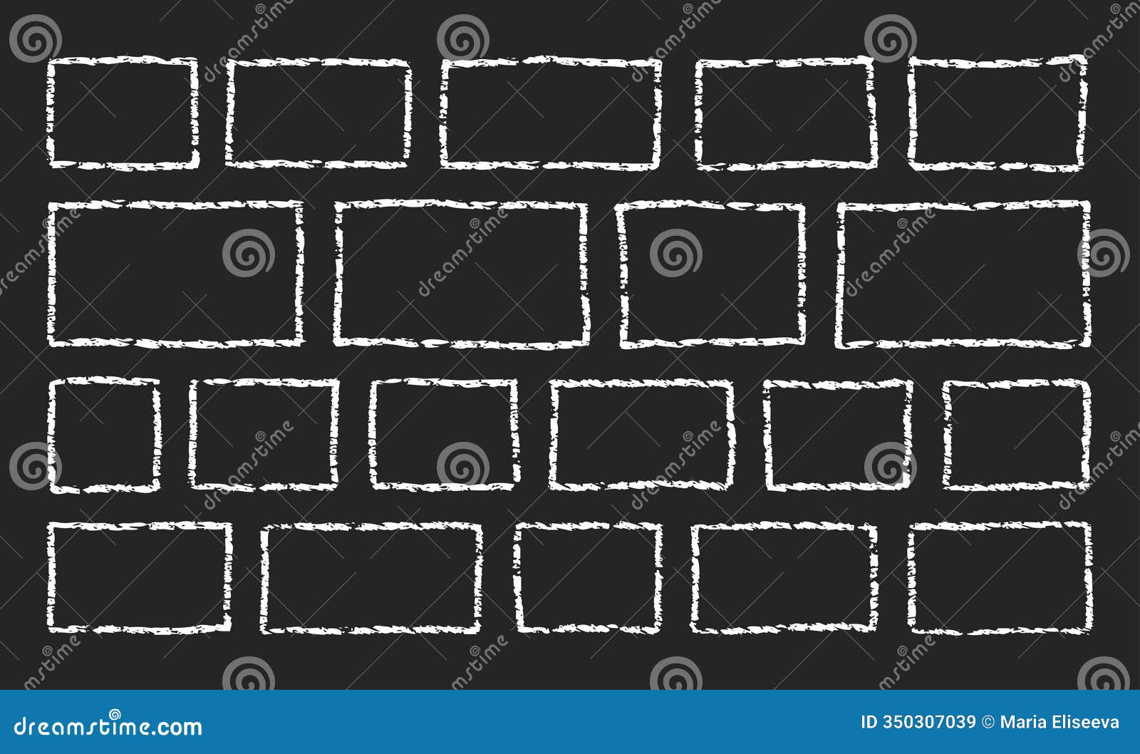 Rectangle Frame, Line Square Shape. Chalk Box, Brush Vector Border ...
