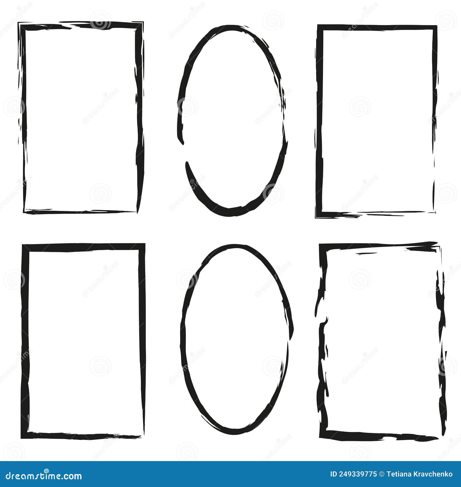 Grunge Square Frames. Brush Frames of Various Shapes. Frames for ...