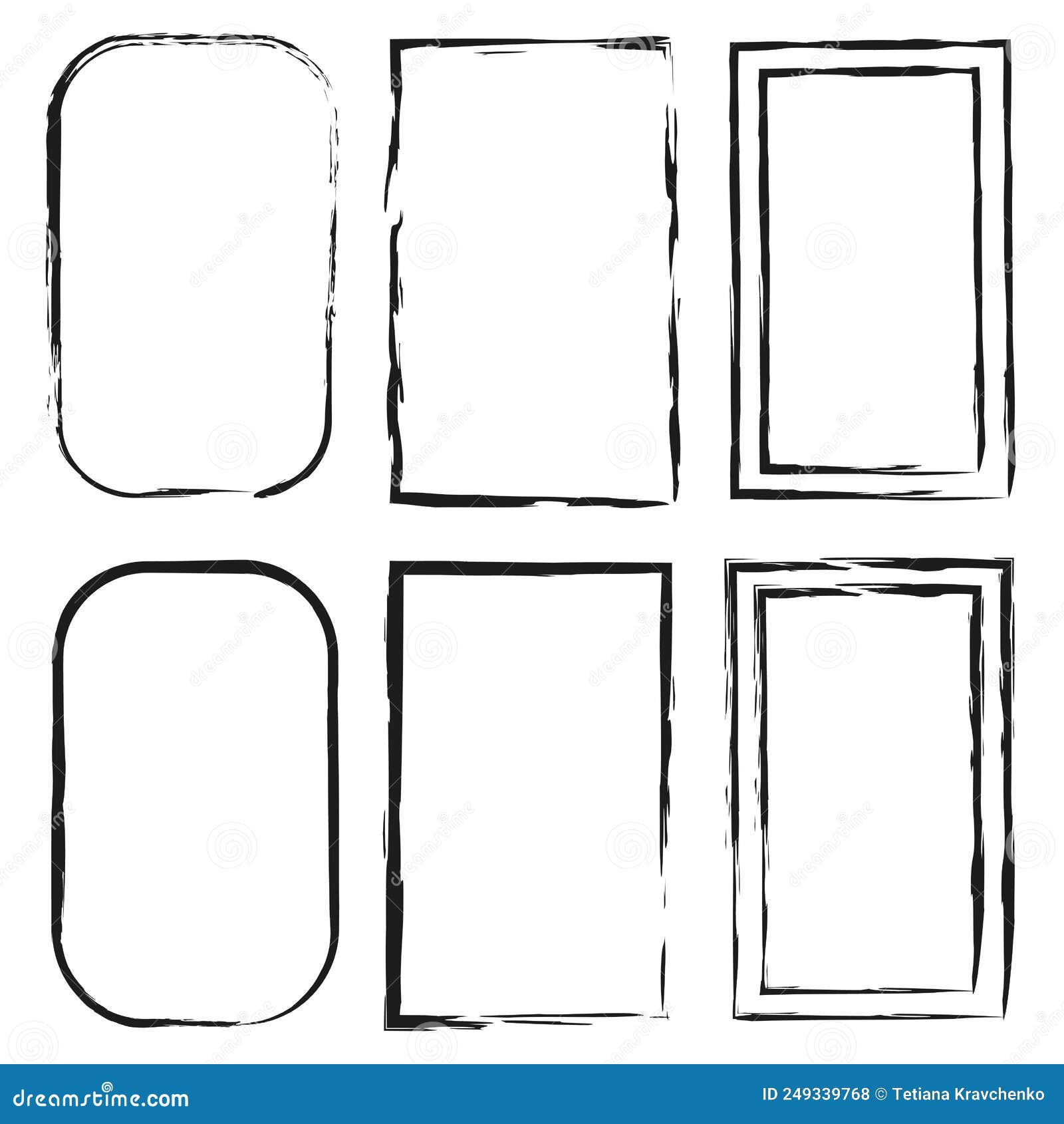 Grunge Square Frames. Brush Frames of Various Shapes. Frames for ...