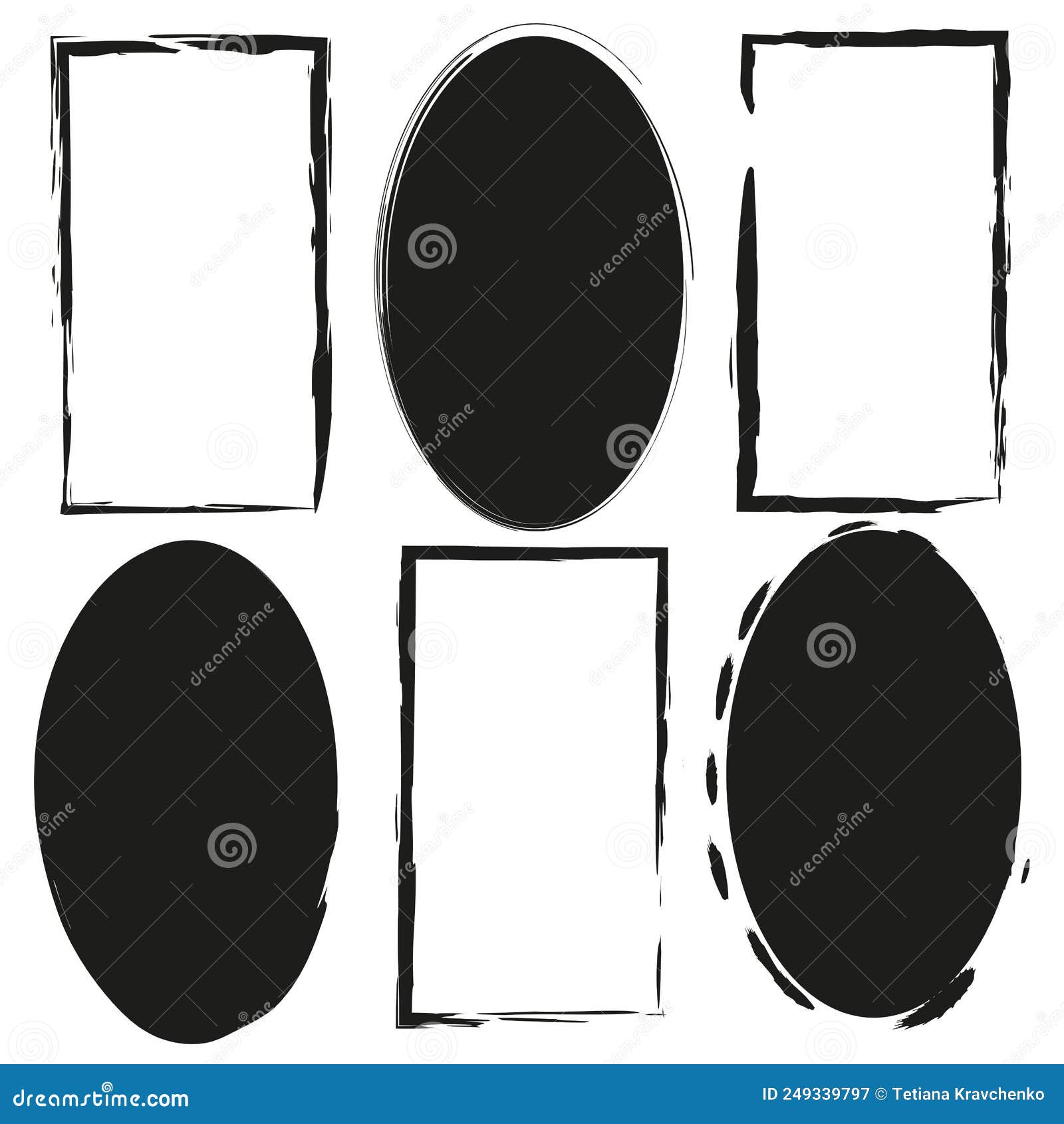 Grunge Square Frames. Brush Frames of Various Shapes. Frames for ...