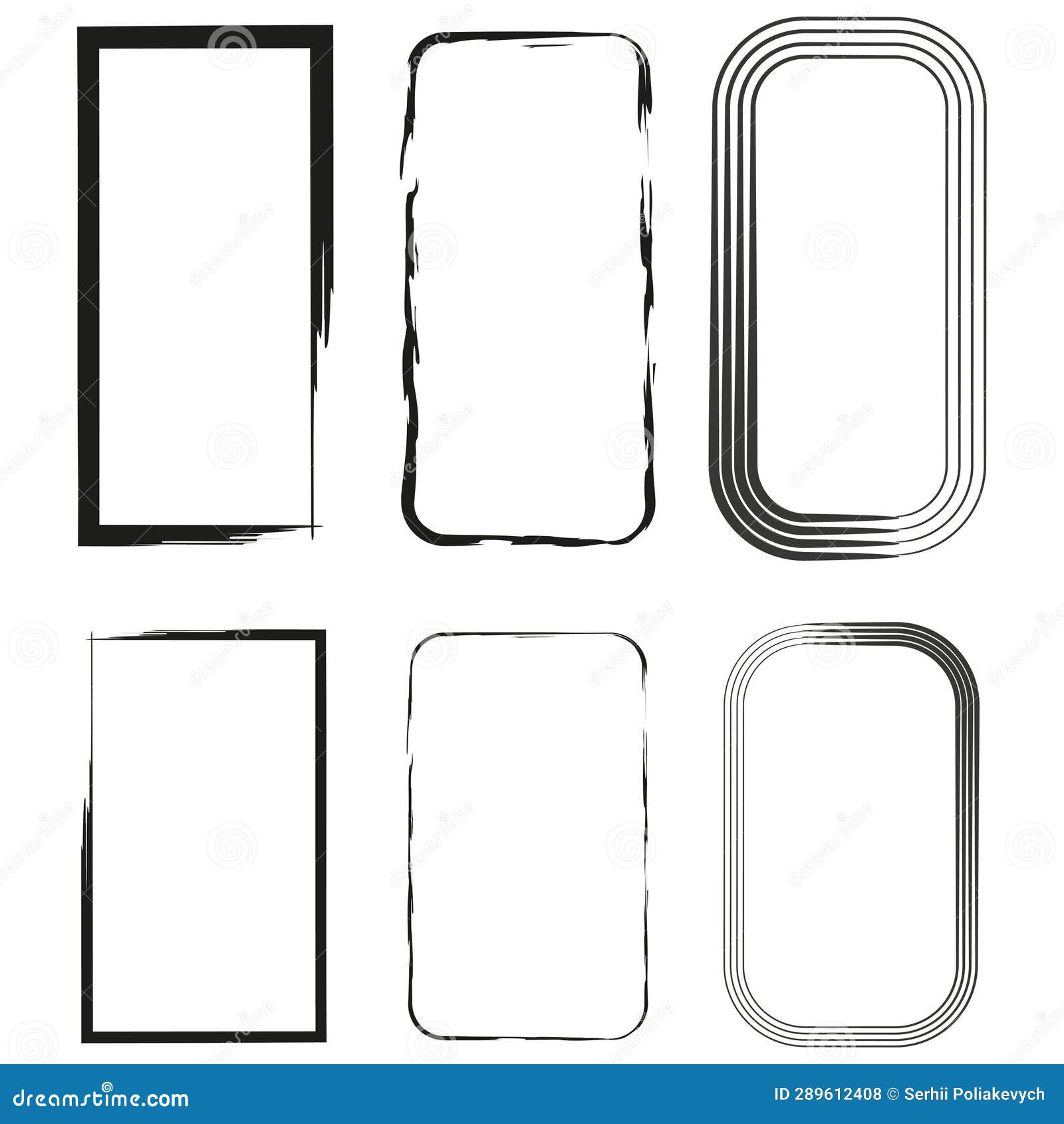 Grunge Square and Rectangle Frames. Vector Illustration. EPS 10 Stock ...