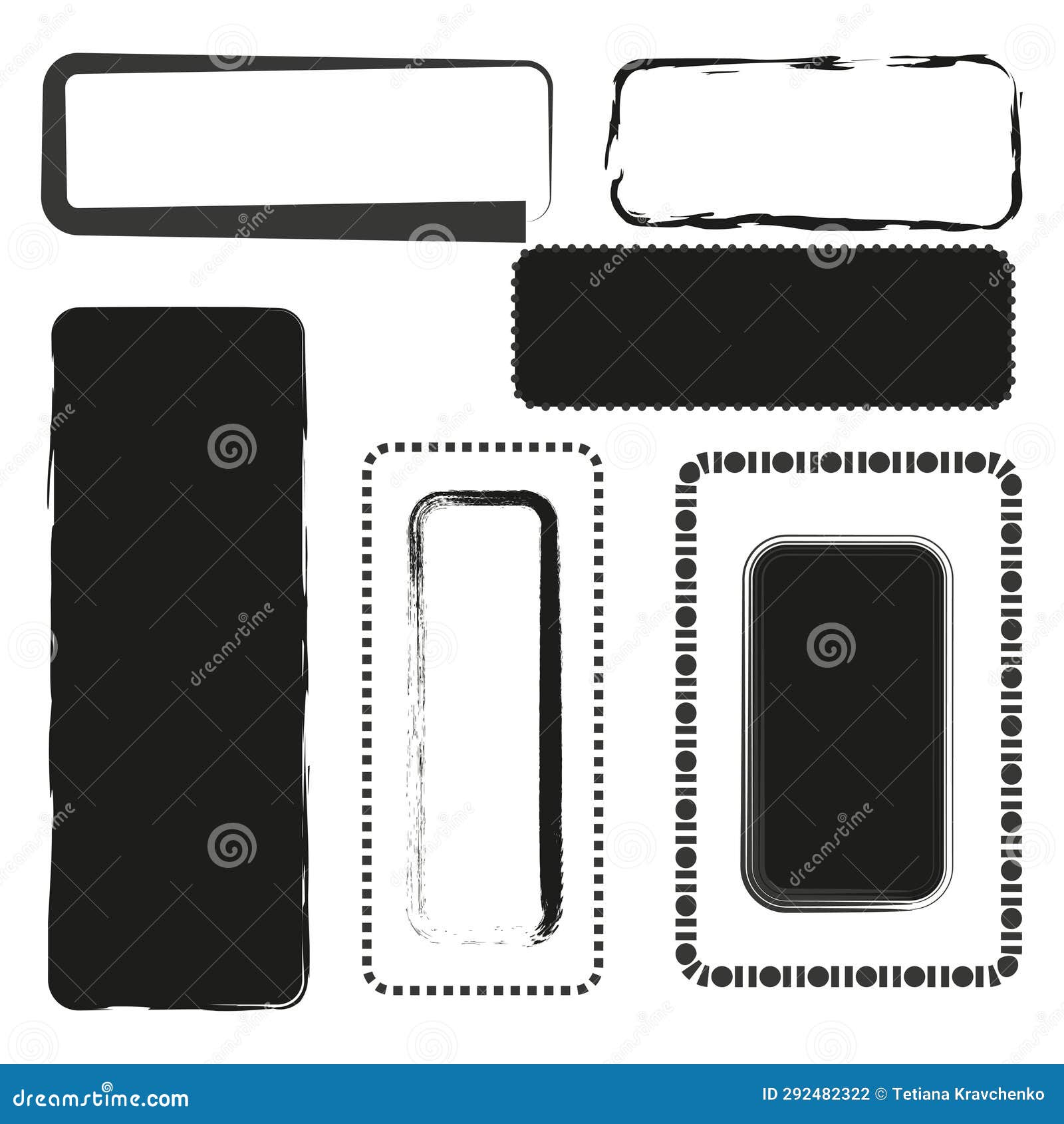 Grunge Square and Rectangle Shapes. Vector Illustration. EPS 10 Stock ...