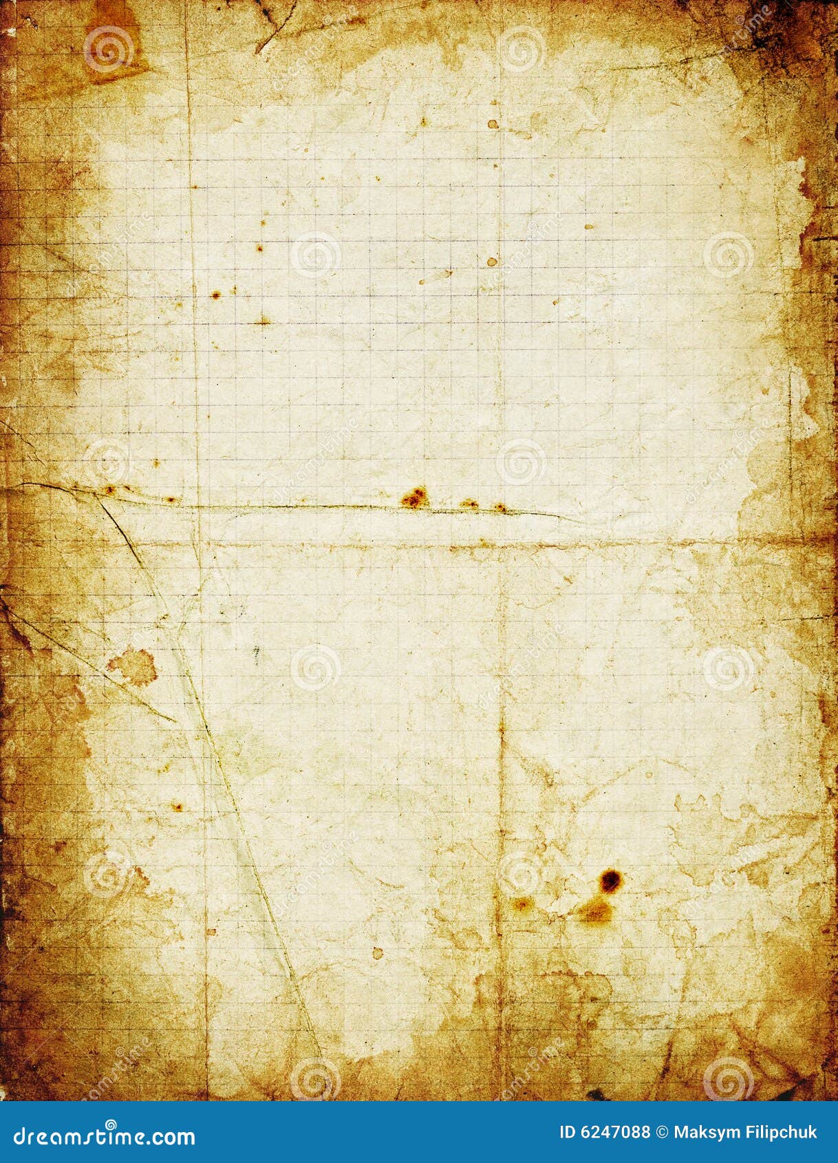 Grunge Squared Paper with Dark Stained Frame Stock Photo - Image of ...