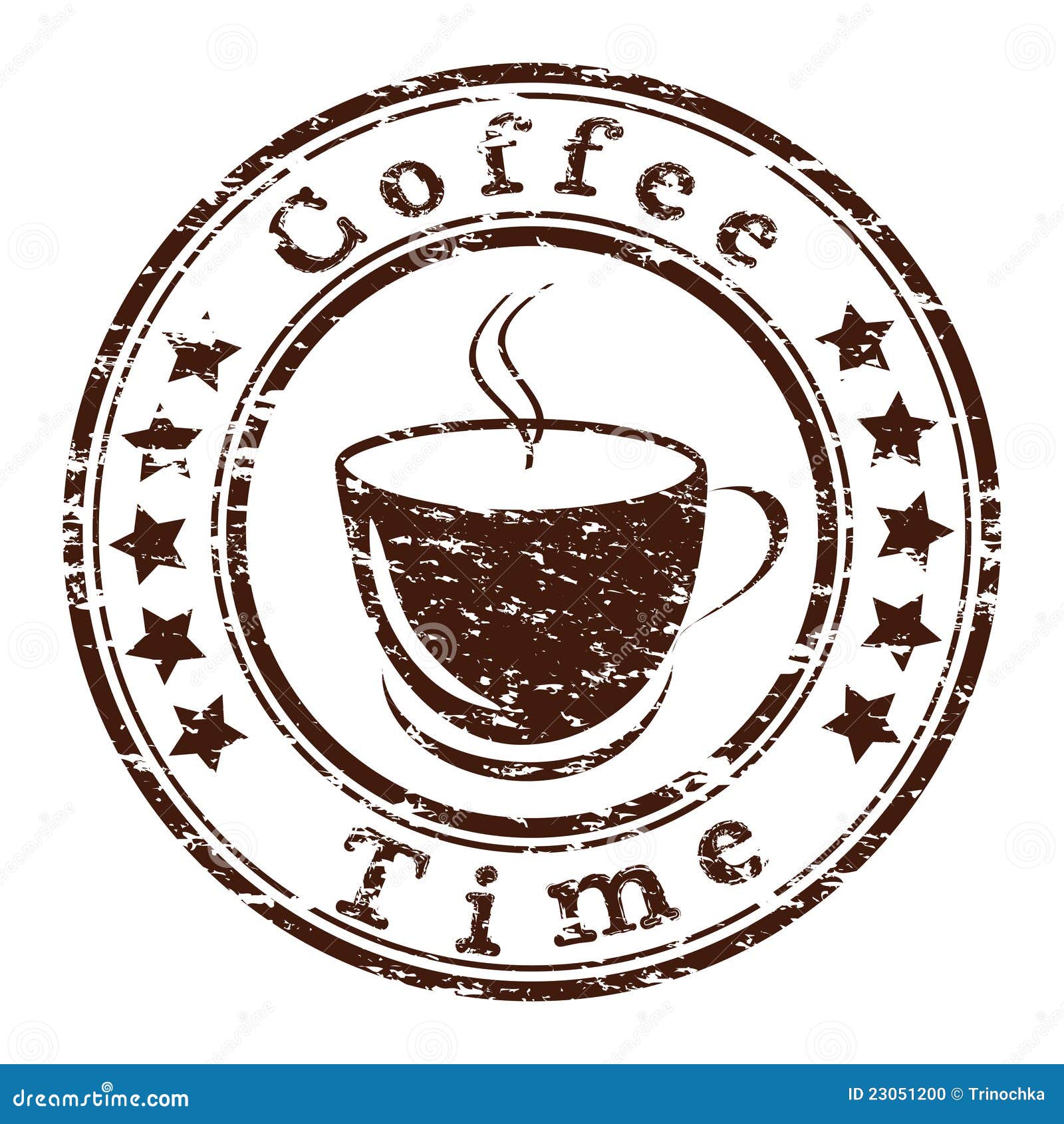 Grunge stamp with a cup stock vector. Illustration of caffeine - 23051200