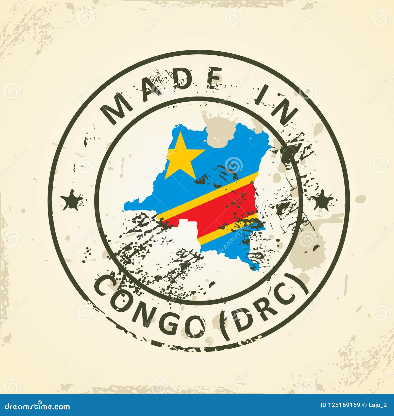 Stamp with Map Flag of Congo (DRC) Stock Vector - Illustration of ...
