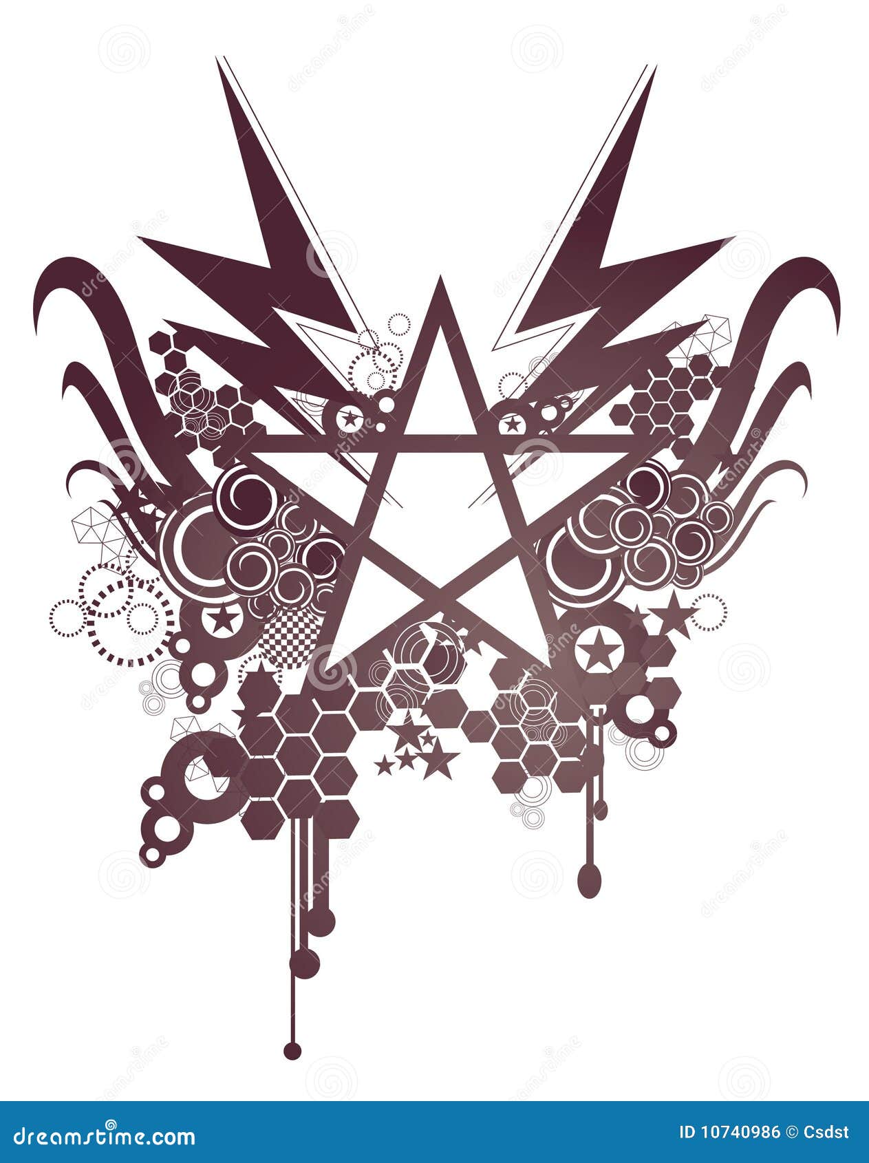 Grunge Star Design stock vector. Illustration of shapes - 10740986